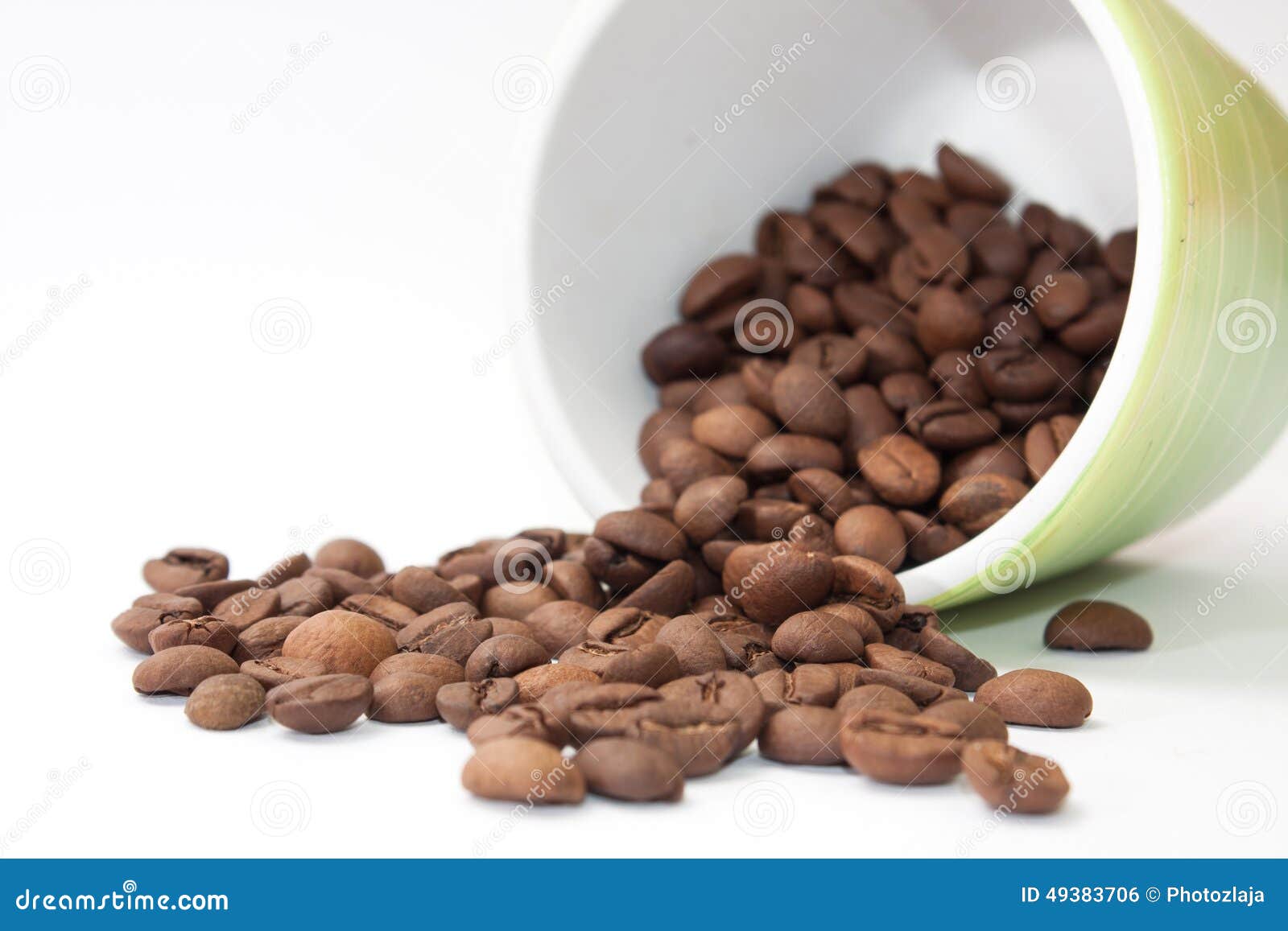 Close View of Spilled Coffee Beans from Bowl Stock Photo - Image of ...