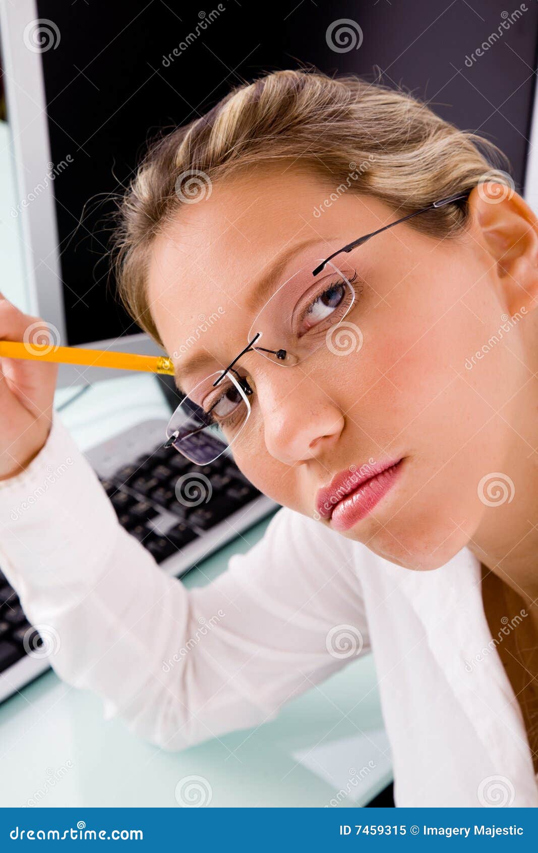 Close View of Thinking Professional Stock Image - Image of isolated ...