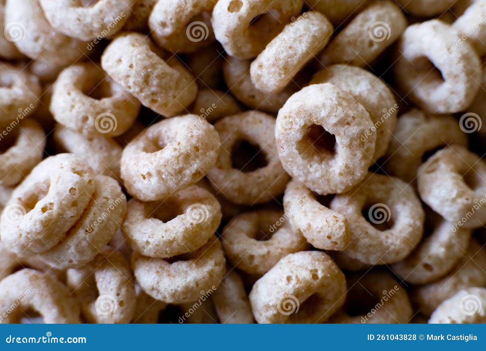 Close View of Toasted Oat Cereal Massed Together Stock Photo - Image of ...