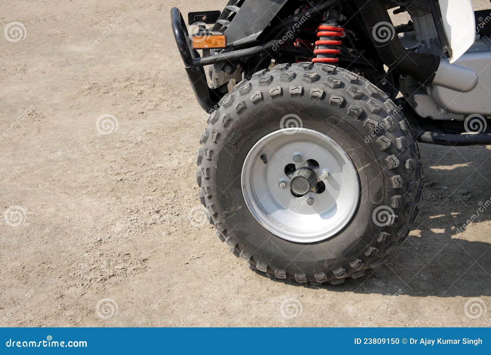 Close View of the Treads & Grooves on Front Wheel Stock Photo - Image ...