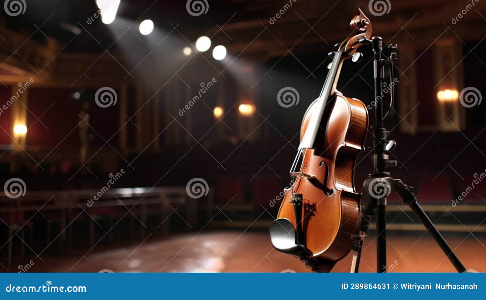 Close View of a Violin Strings and Bridge. Classic Violin and Bow on ...