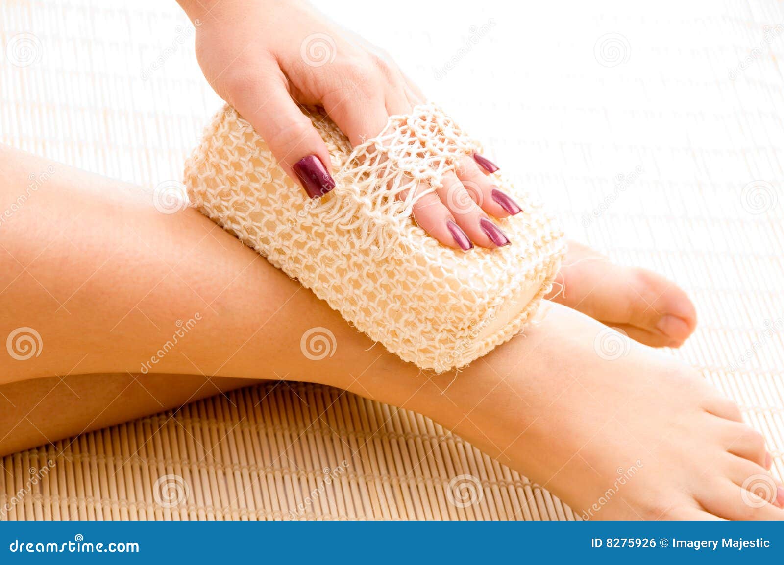 Close View of Woman Scrubbing Her in Spa Stock Photo - Image of body ...