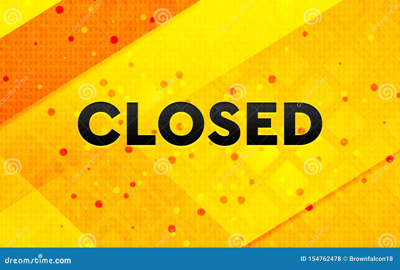 Closed Abstract Digital Banner Yellow Background Stock Illustration ...