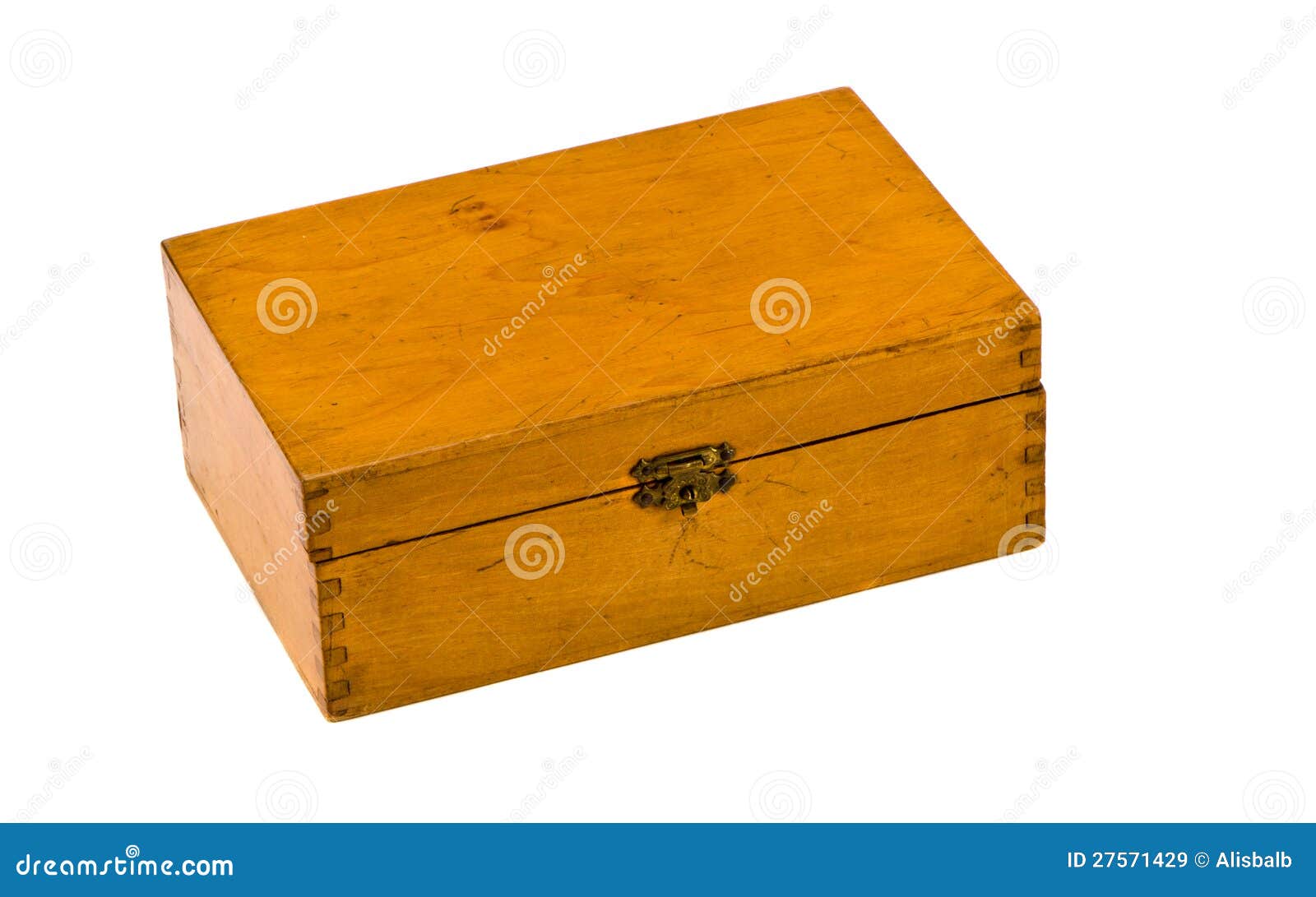 Closed Ancient Wooden Box on White Stock Image - Image of wood, closed ...