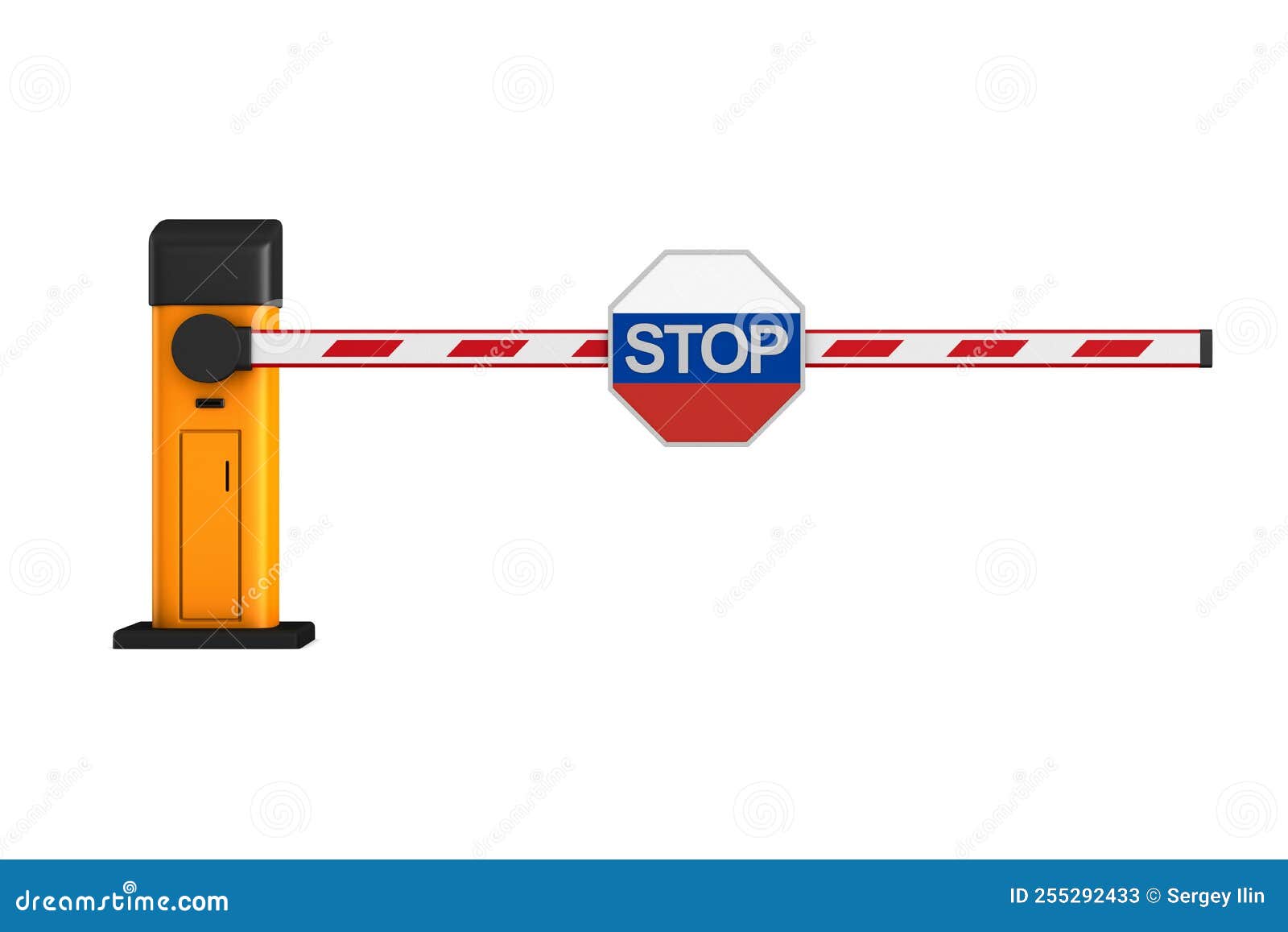 Closed Automatic Barrier on White Background. Isolated 3D Illustration ...
