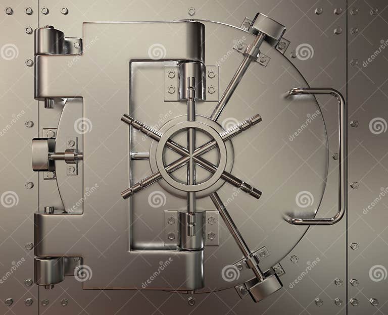 Closed bank vault stock illustration. Illustration of metal - 20503256