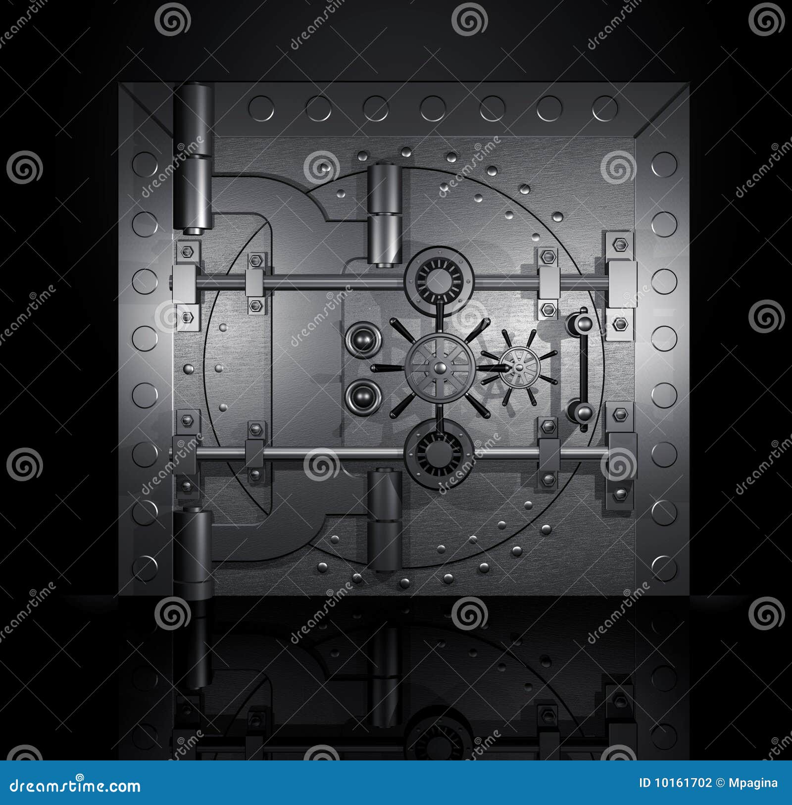 Closed Bank Vault, 3D Render Stock Illustration - Illustration of three ...