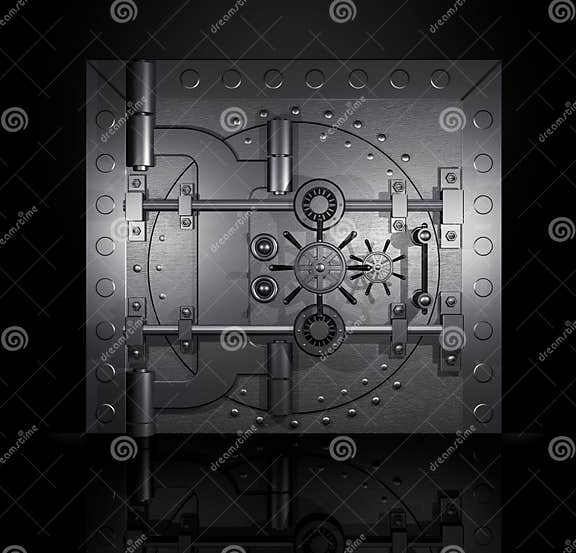 Closed Bank Vault, 3D Render Stock Illustration - Illustration of three ...