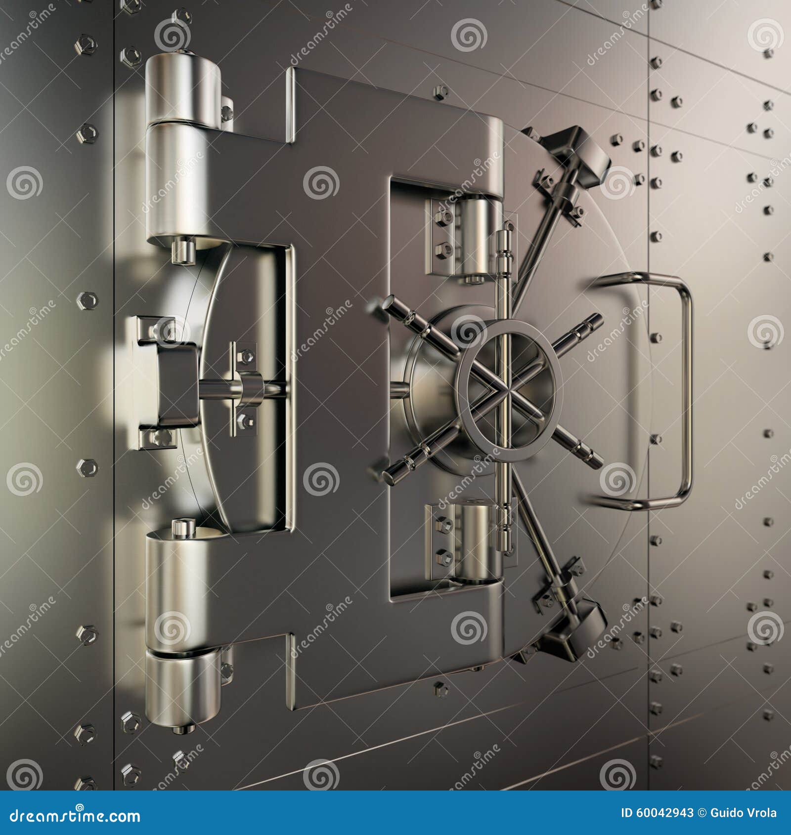 Closed Bank Safe, Open Empty Safe And Cabinet With Money And Gold Bars ...