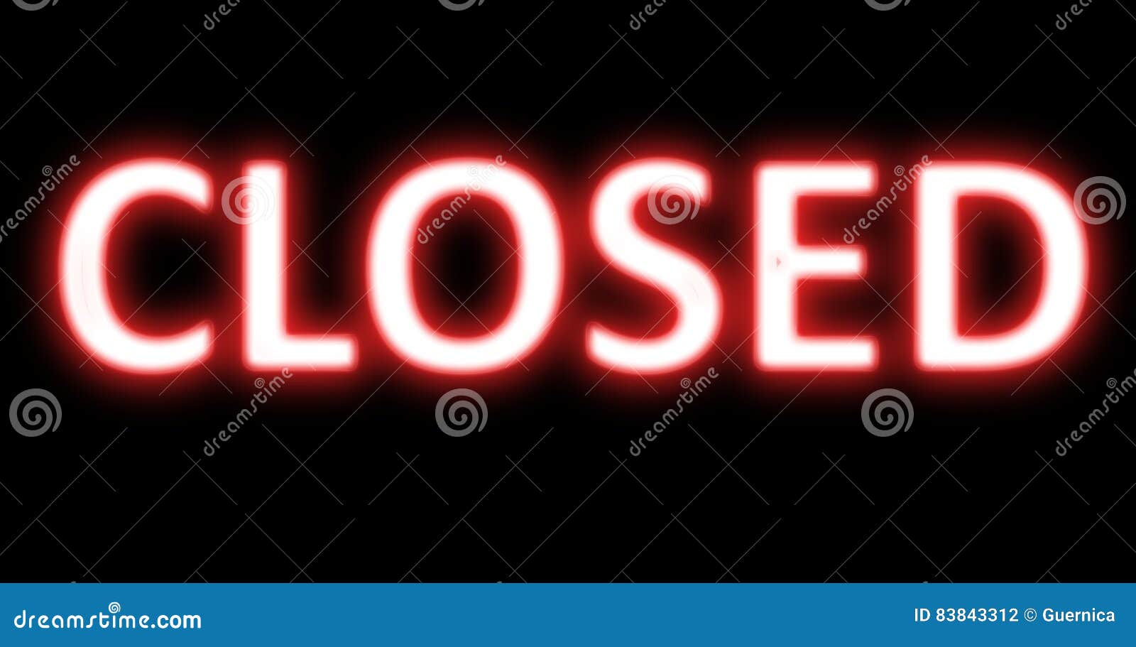Closed banner neon sign stock photo. Image of poster - 83843312