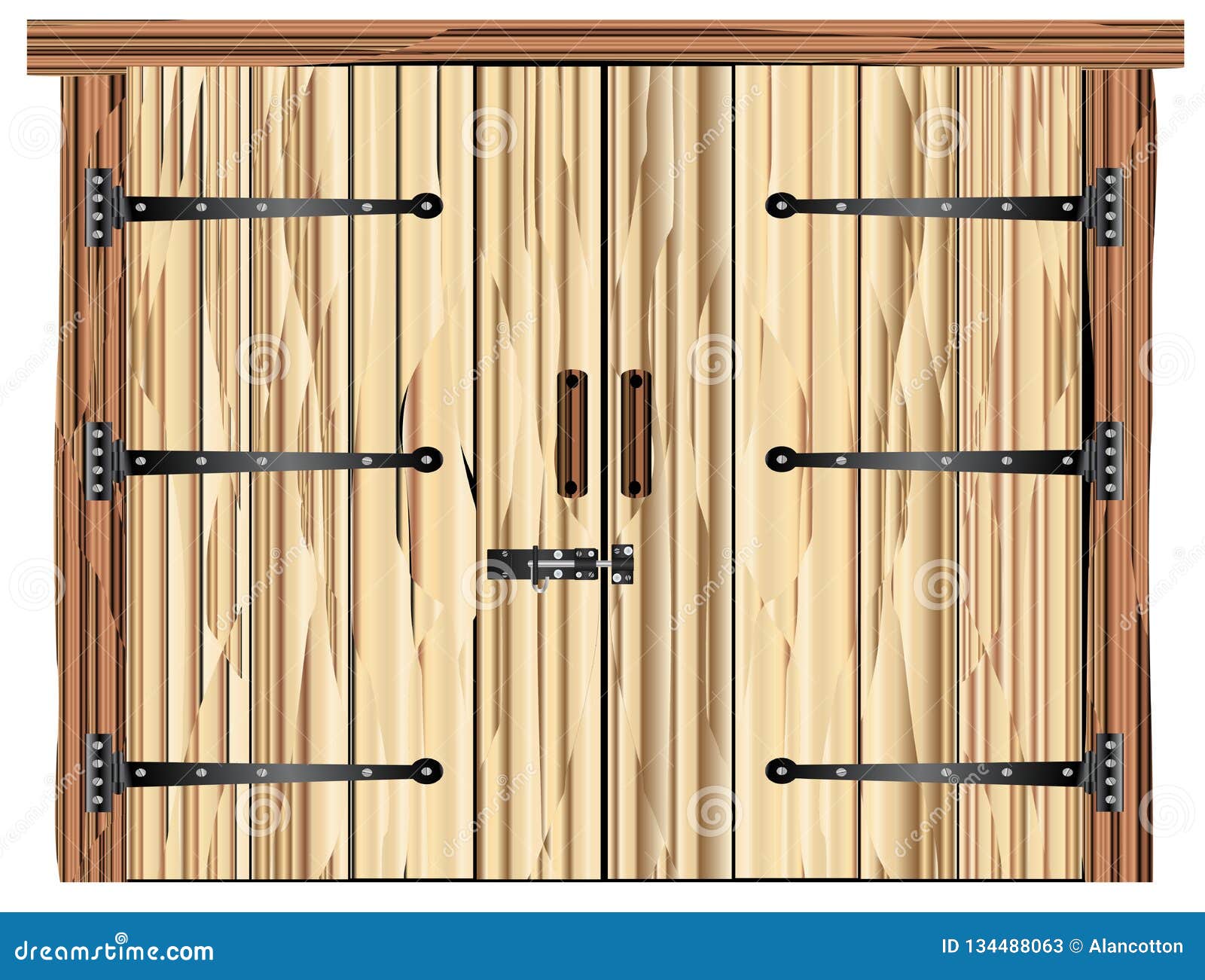 Closed Barn Door stock vector. Illustration of wood - 134488063