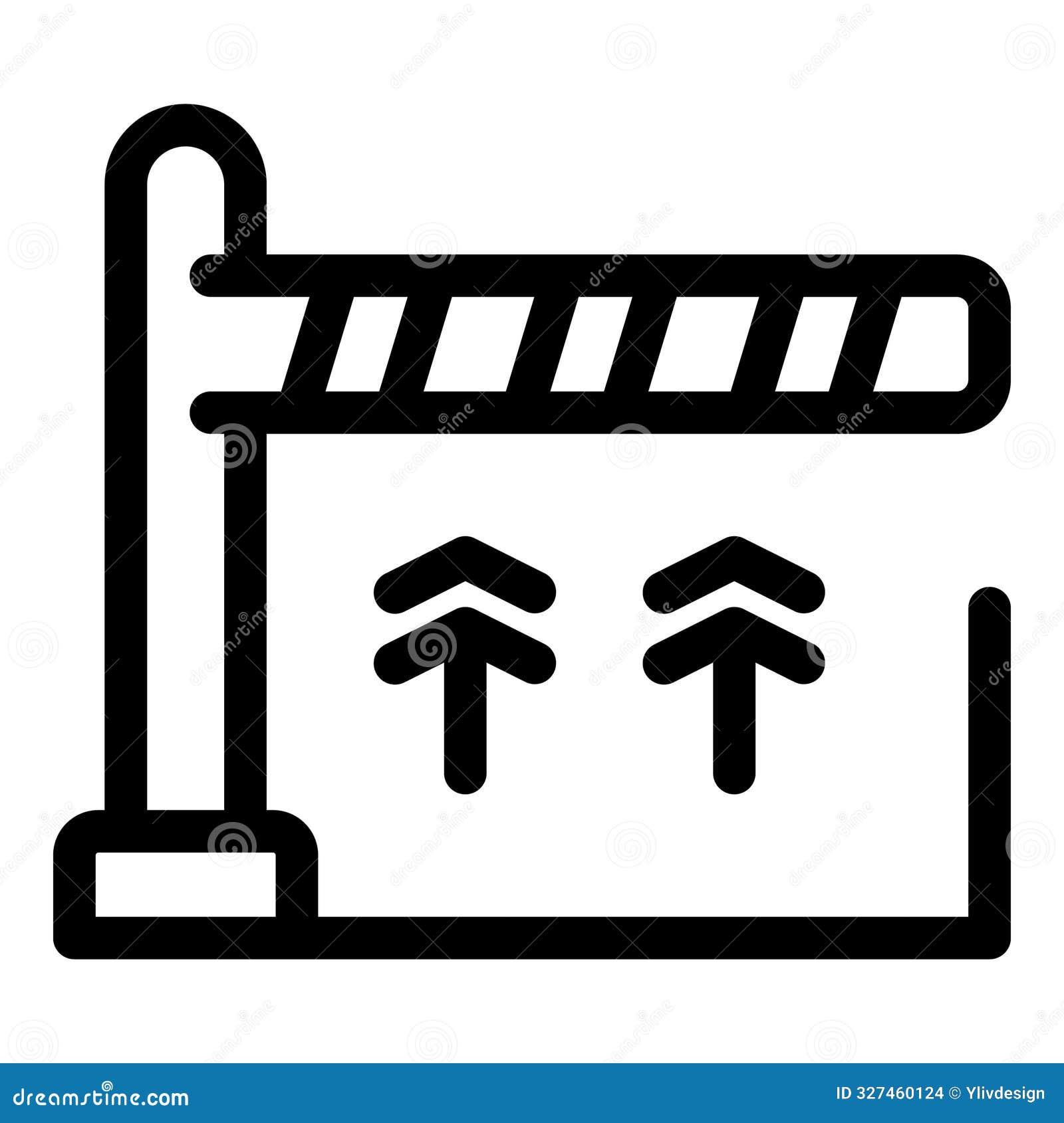 Closed Barrier Gate Blocking Access with Up Arrows Sign Stock ...
