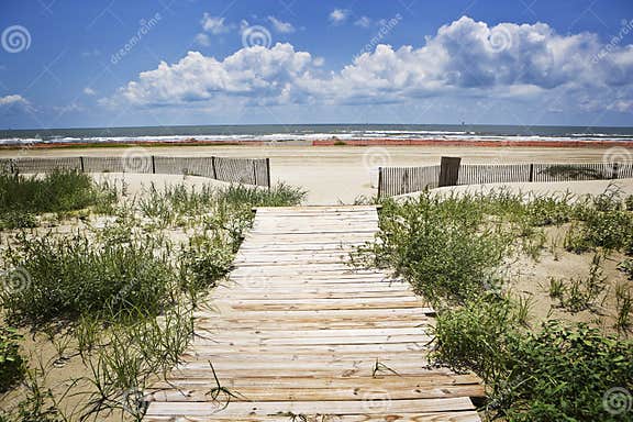 Closed Beach & Boardwalk, Gulf Coast Stock Photo - Image of fouled ...