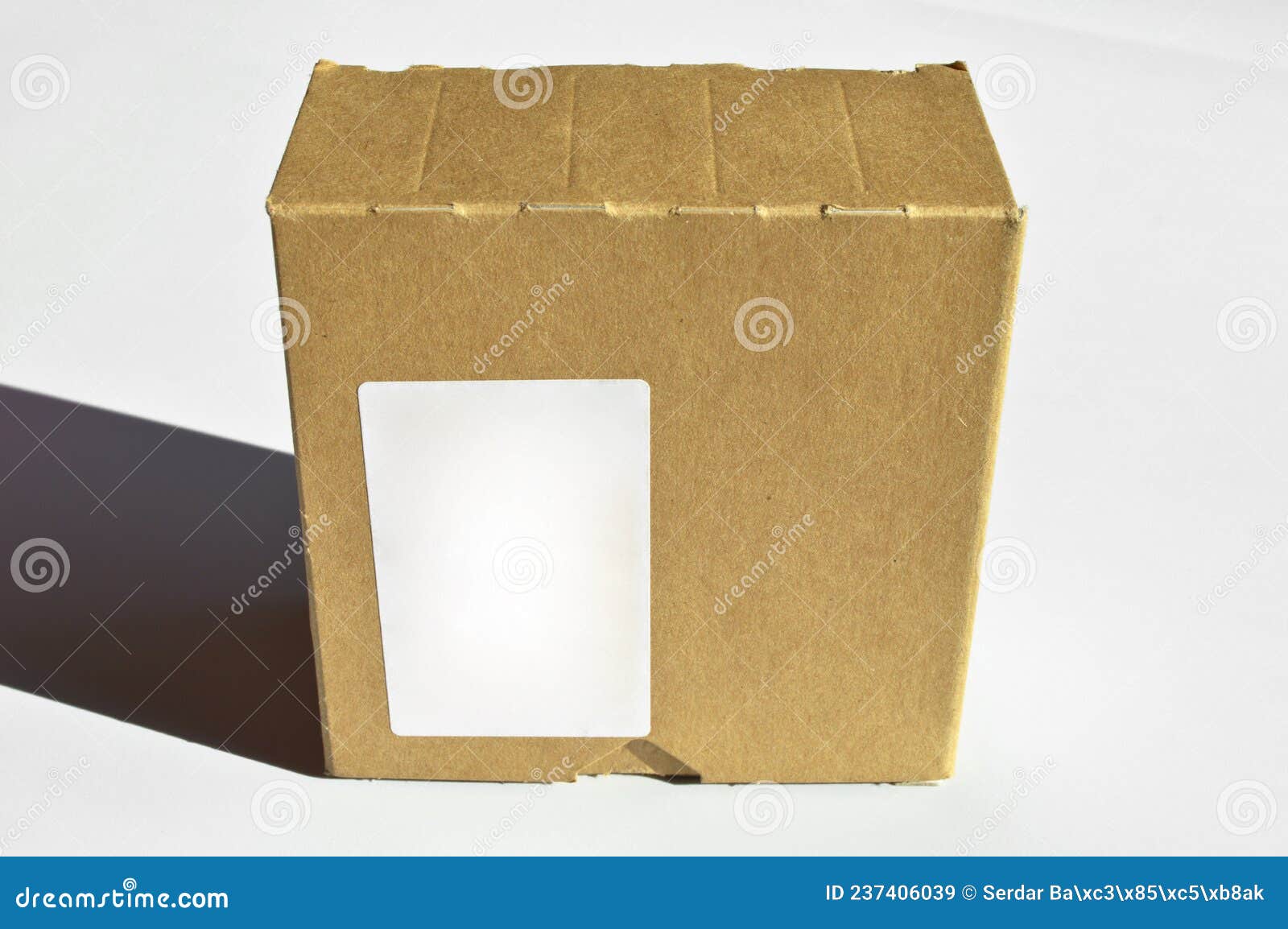 Closed Rectangular Cardboard Box with Corrugated Cardboard Lid Isolated ...
