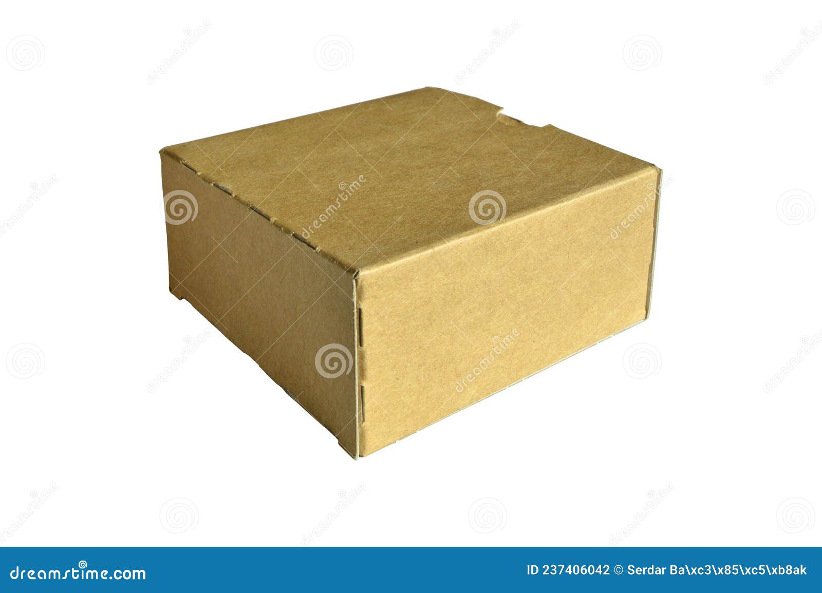 Closed Rectangular Cardboard Box with Corrugated Cardboard Lid Isolated ...
