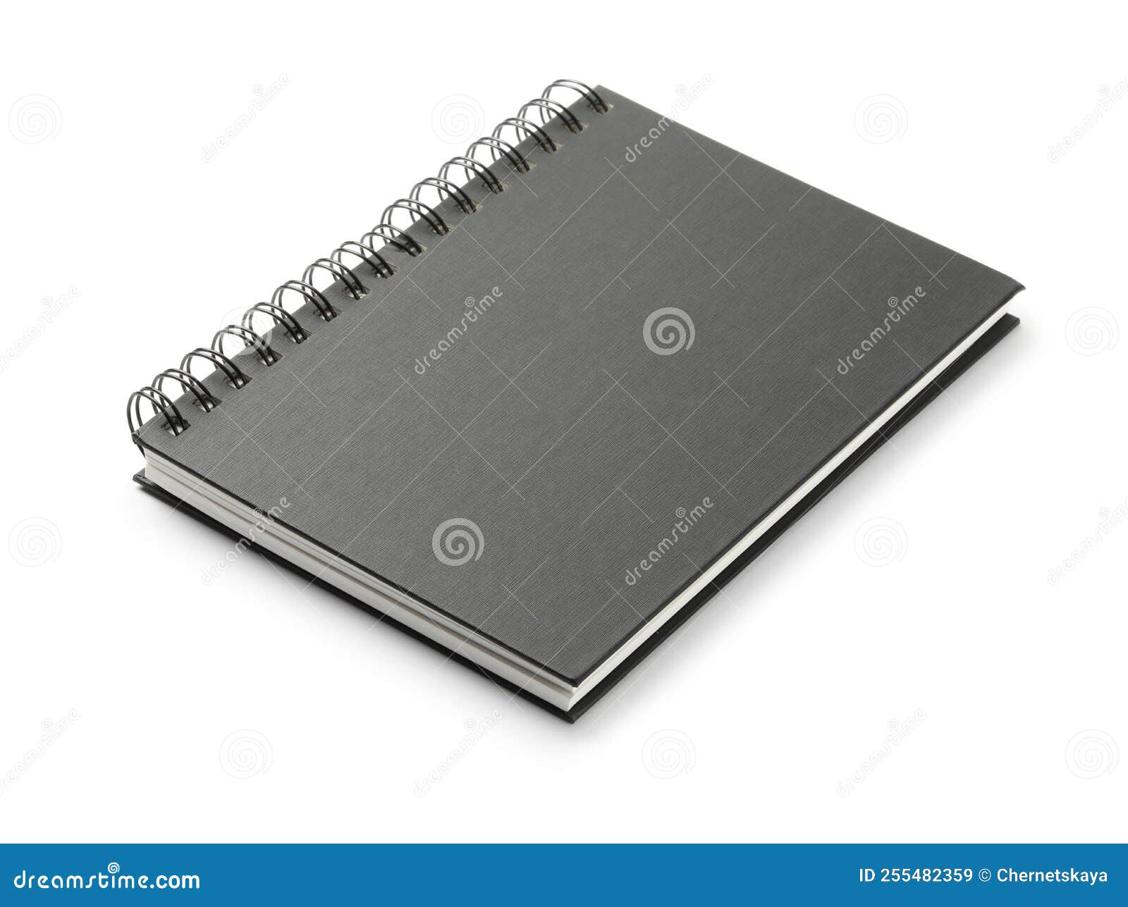 Closed Black Office Notebook Isolated on White Stock Image - Image of ...