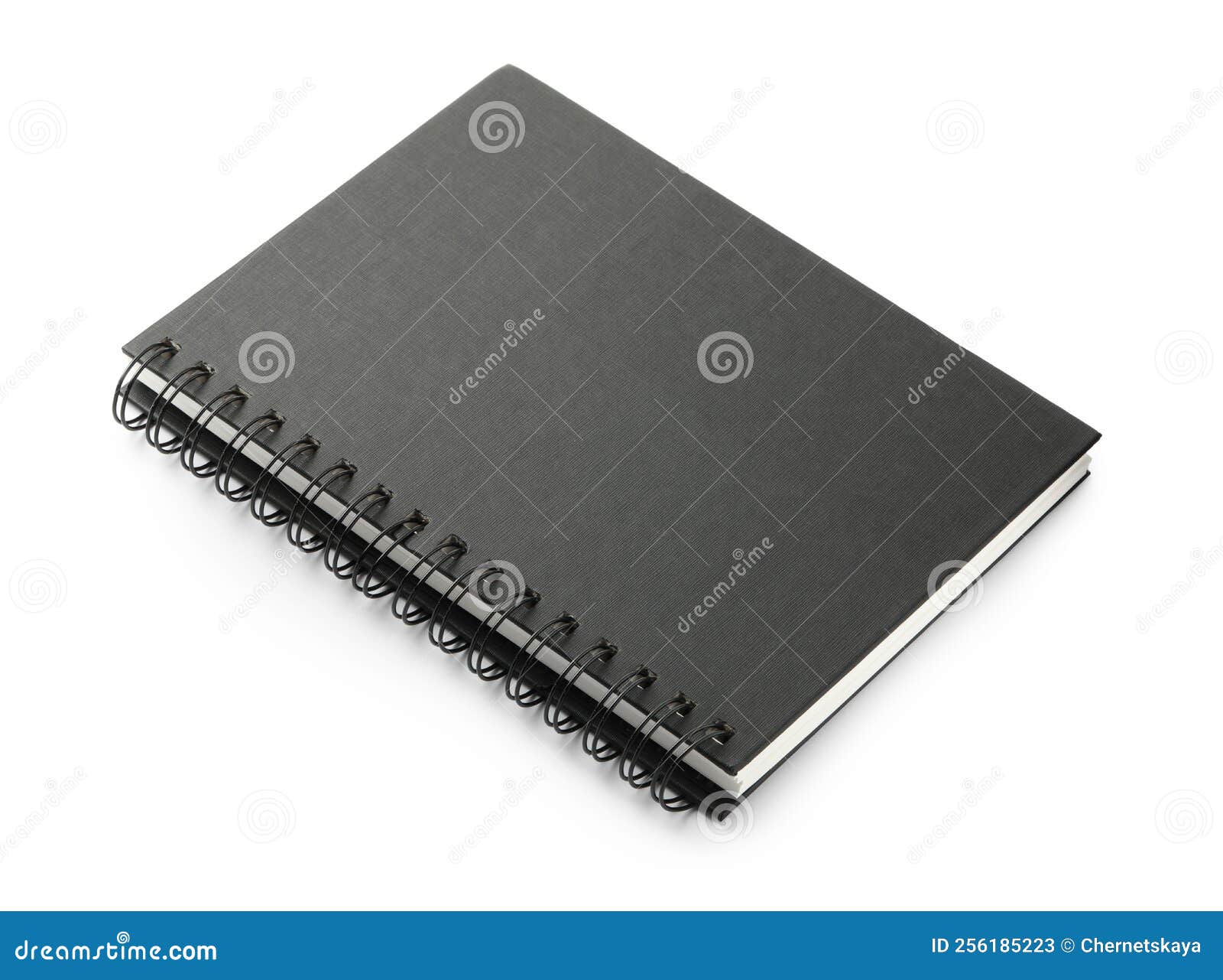 Closed Black Office Notebook Isolated on White Stock Image - Image of ...