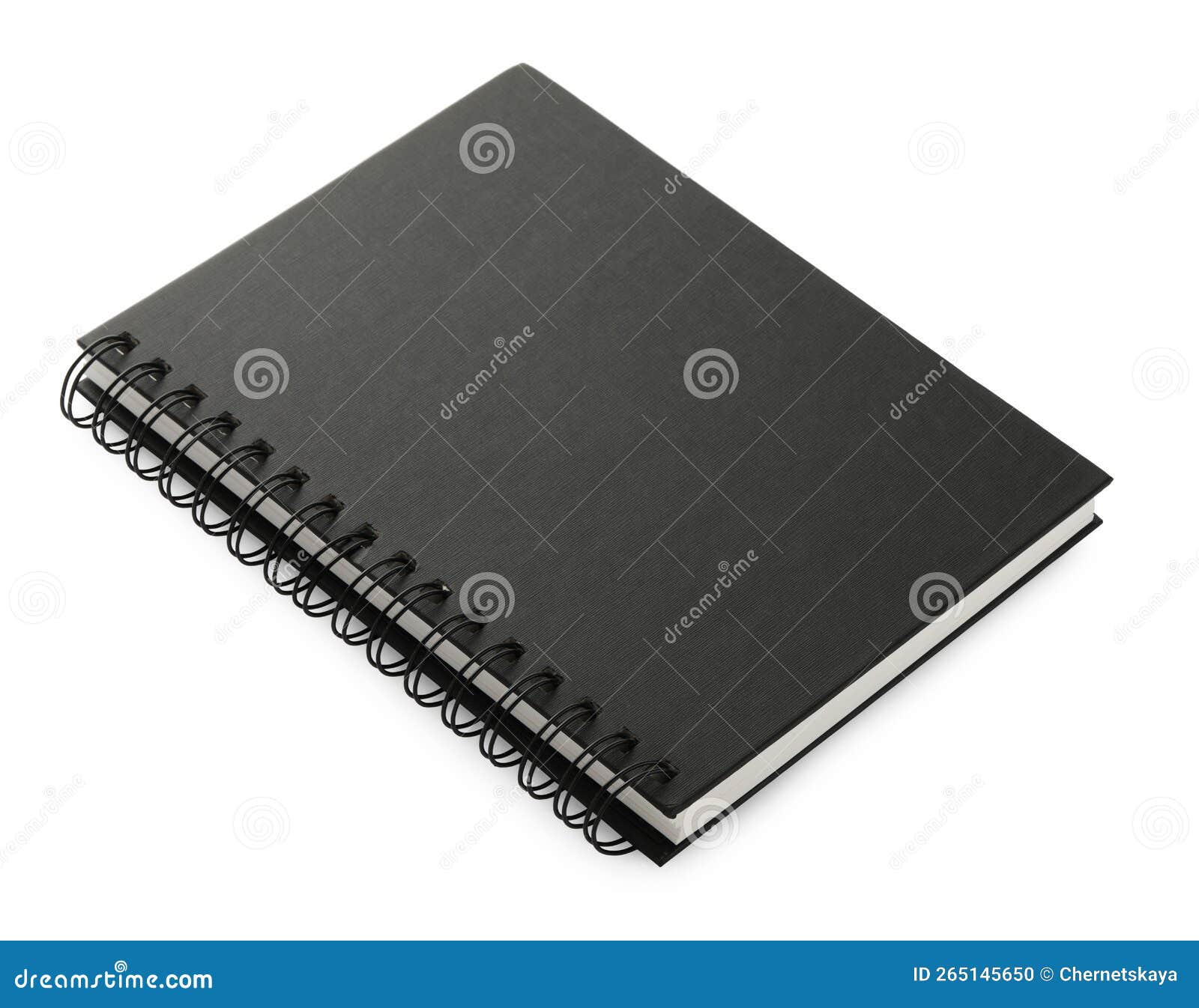 Closed Black Office Notebook Isolated on White Stock Photo - Image of ...