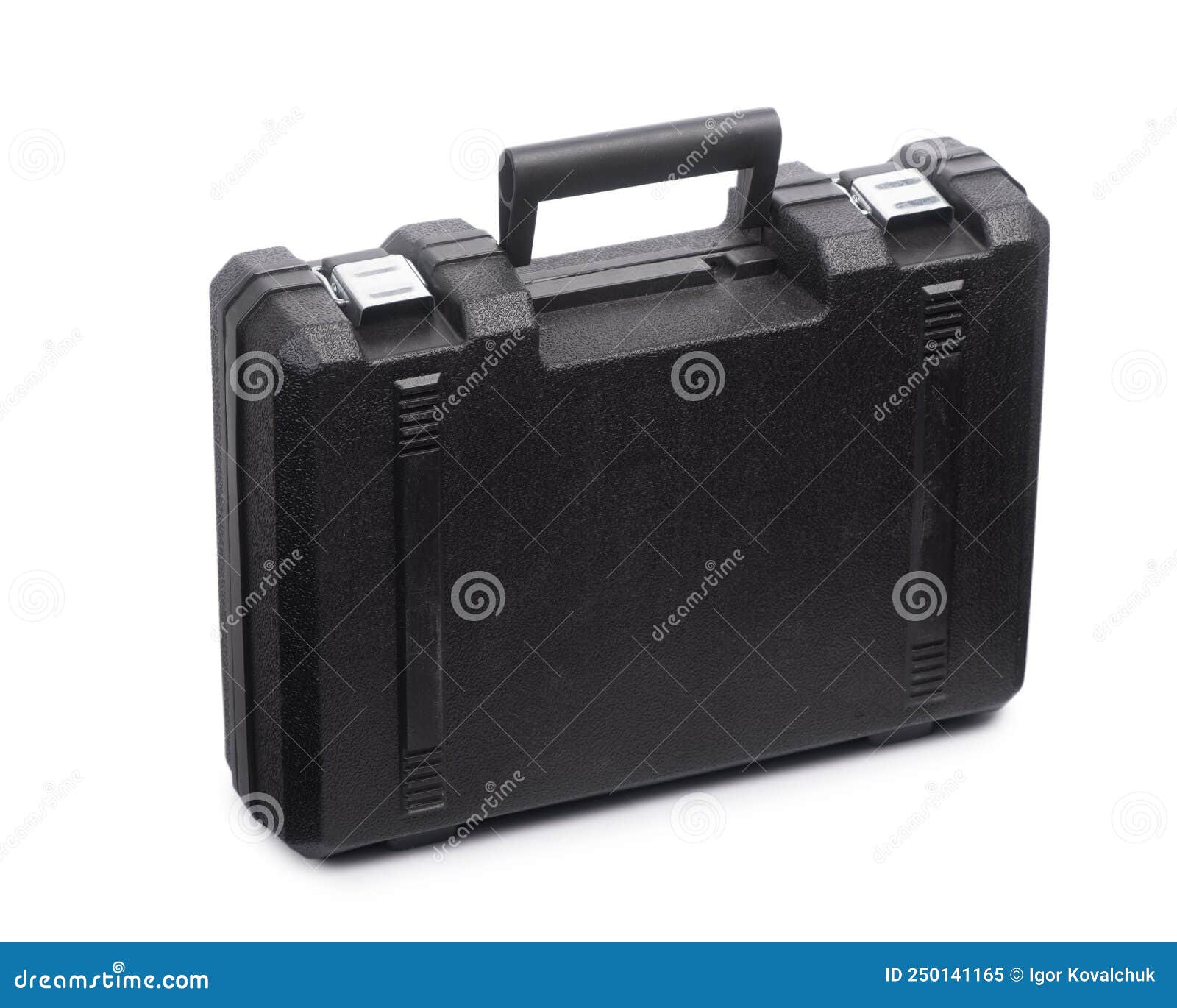 Closed black plastic case stock image. Image of industry - 250141165