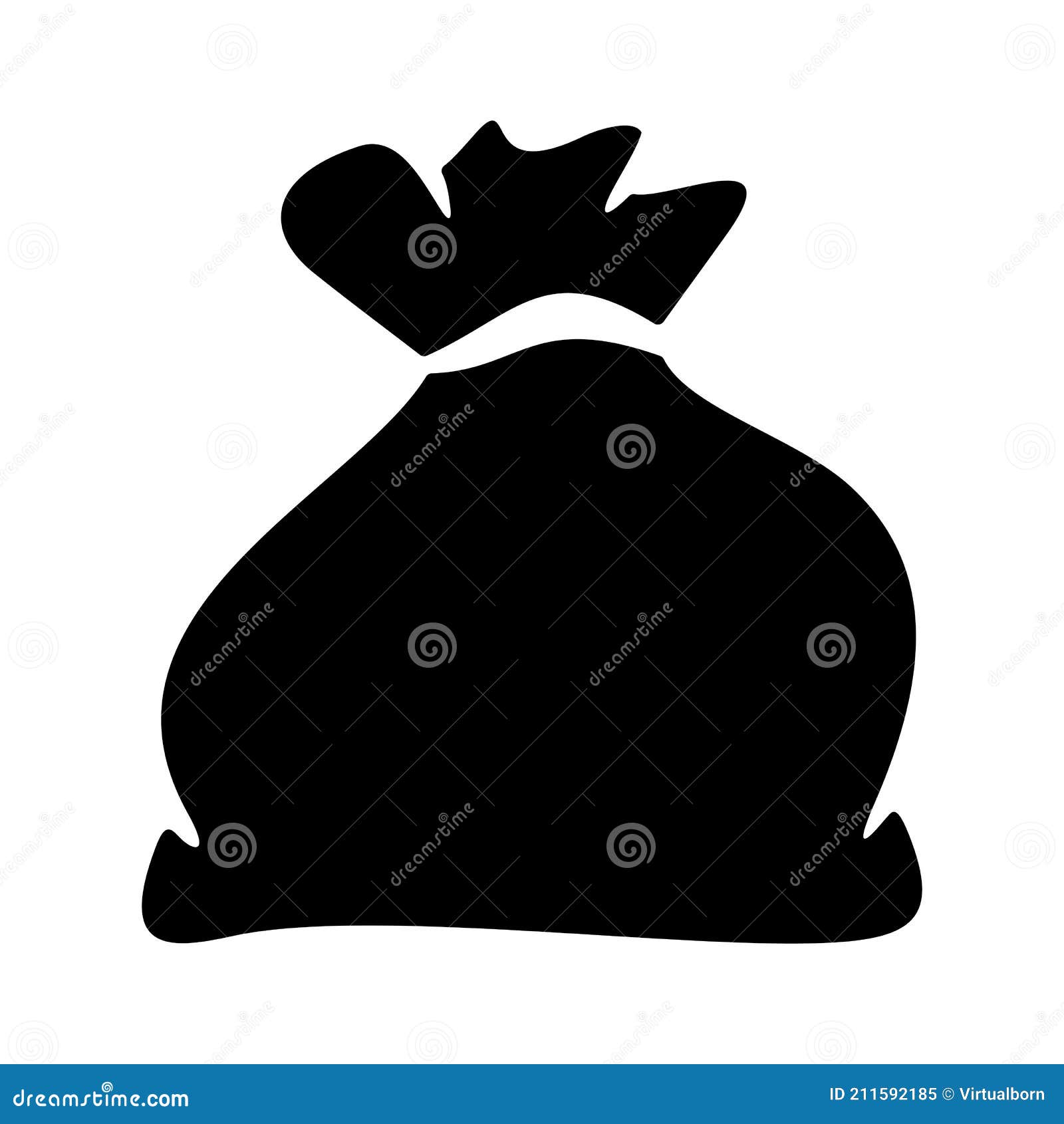 Closed Black Sack Isolated White Background Vector Illustration Stock ...