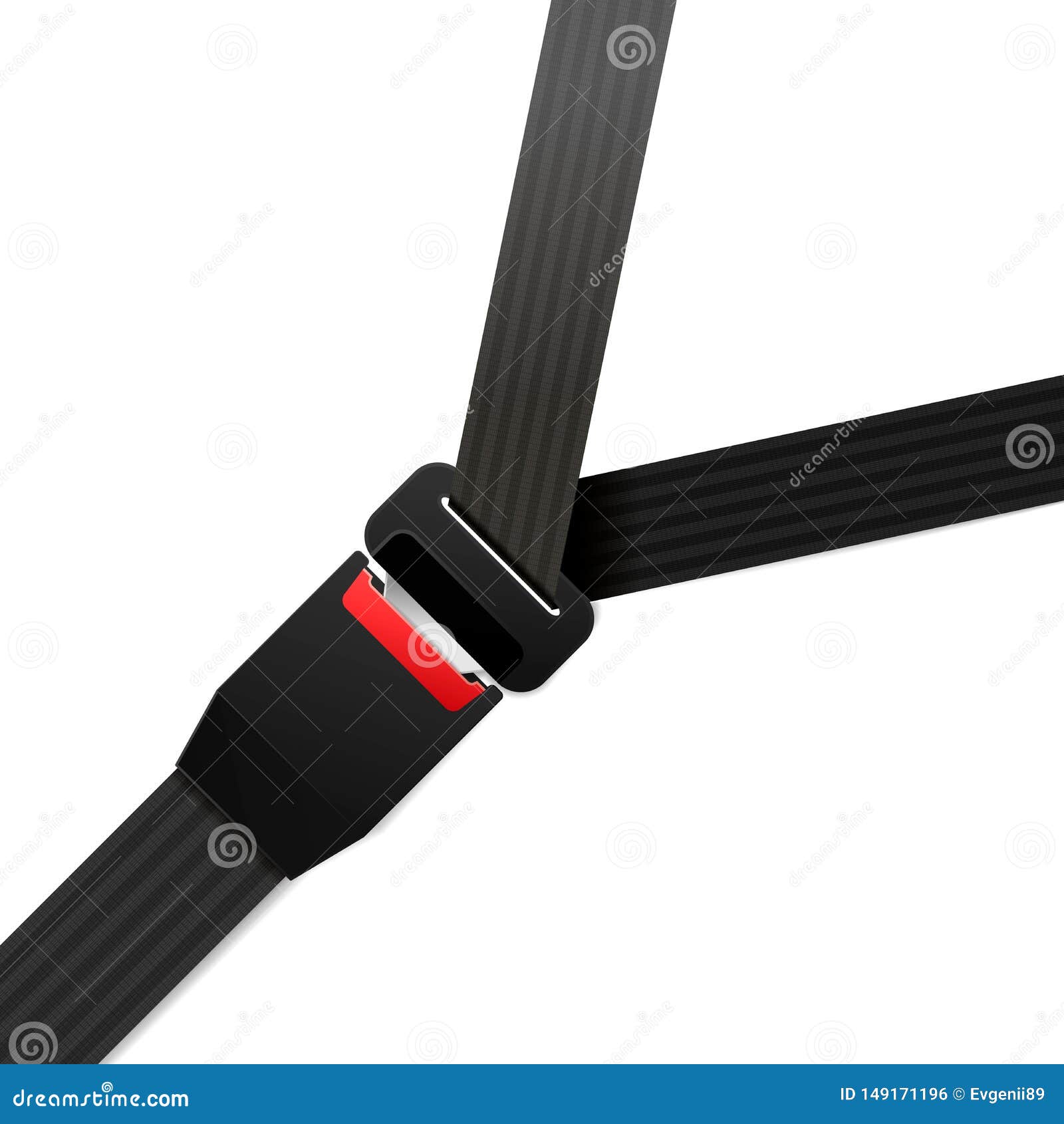 Closed Black Safety Belt on White Stock Vector - Illustration of ...
