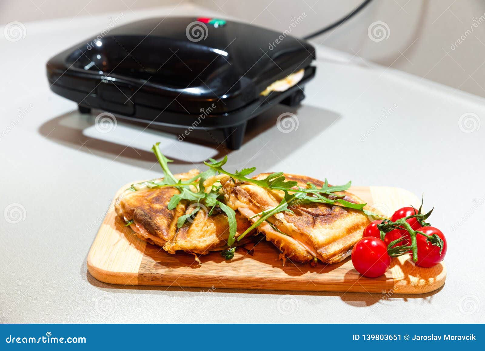 Closed Black Sandwich Maker Stock Image - Image of ingredients, food ...