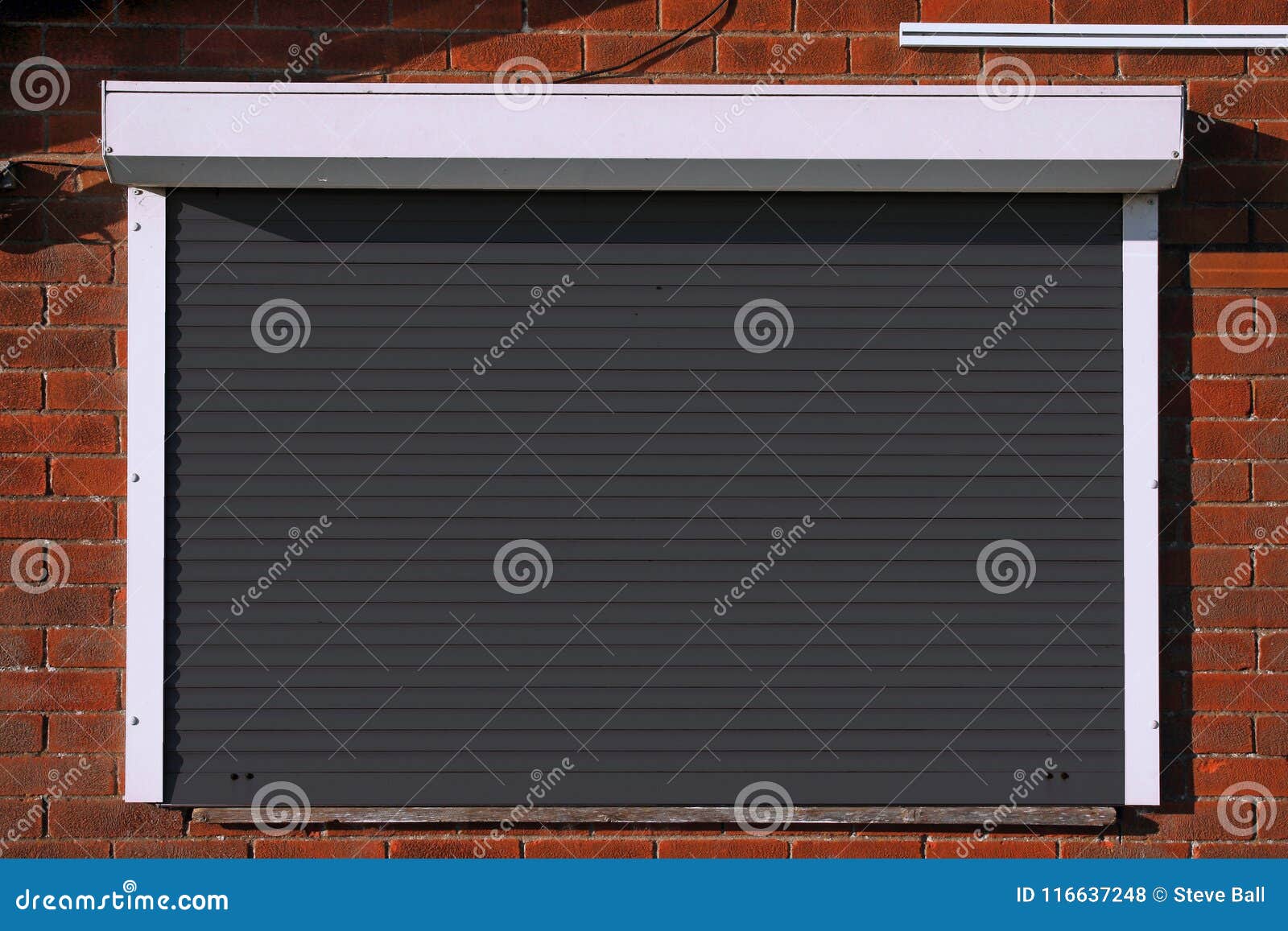 Closed Black Security Shutters Stock Photo - Image of retail, shut ...