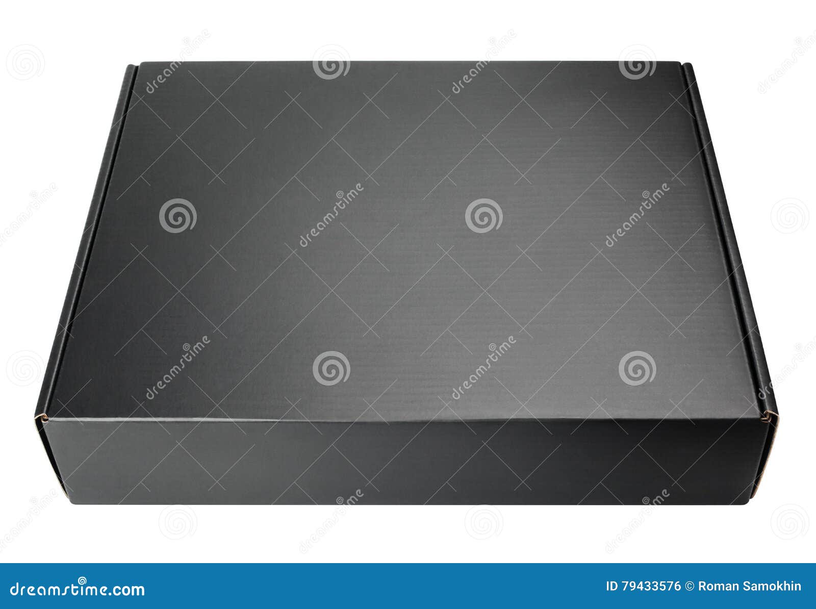 Closed Blank Black Carton Box on White Stock Photo - Image of pack ...