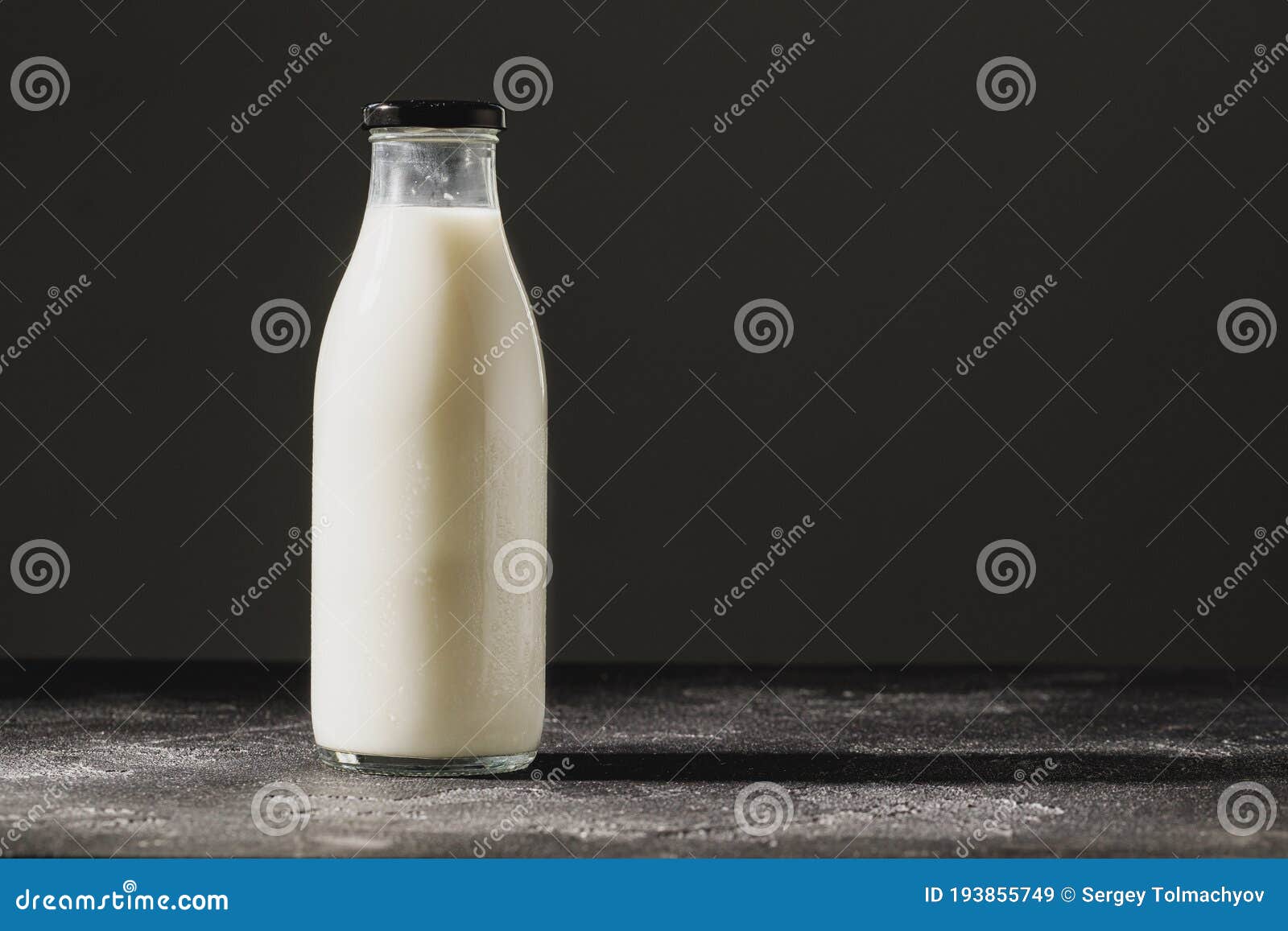 Closed Blank Glass Bottle of Milk, Front View Stock Image - Image of ...