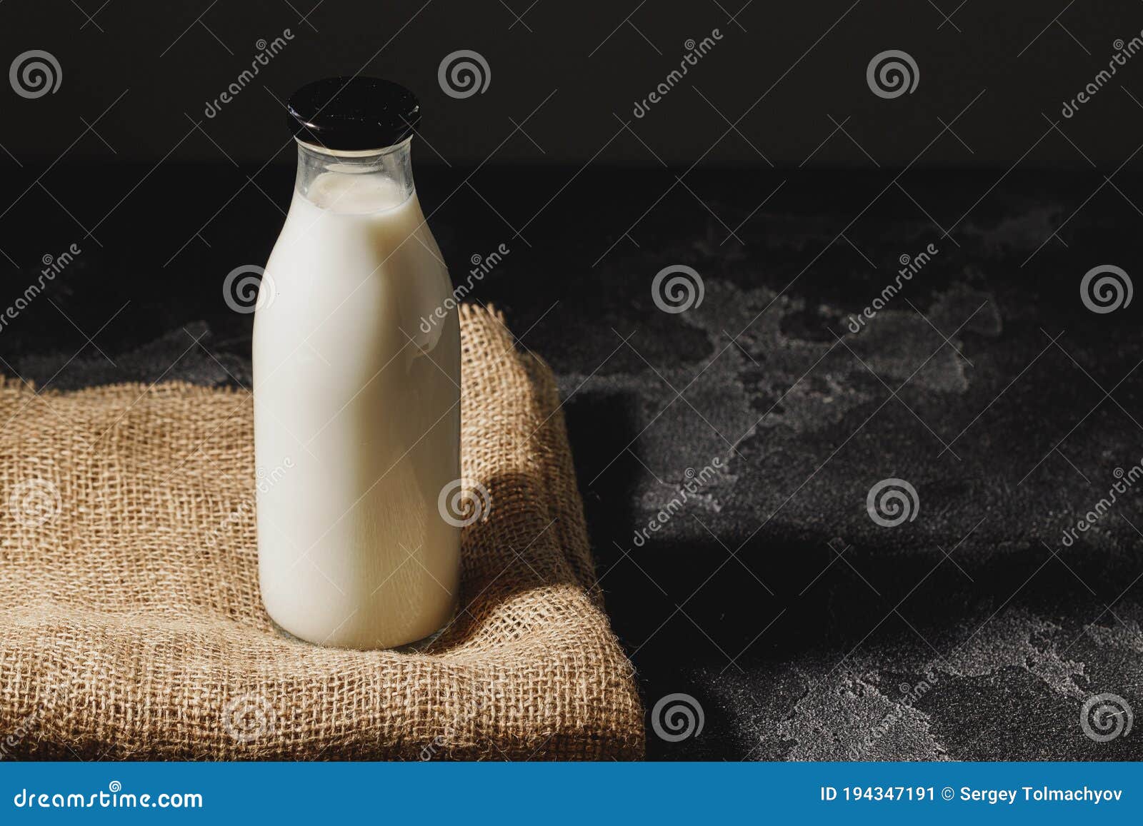 Closed Blank Glass Bottle of Milk, Front View Stock Image - Image of ...