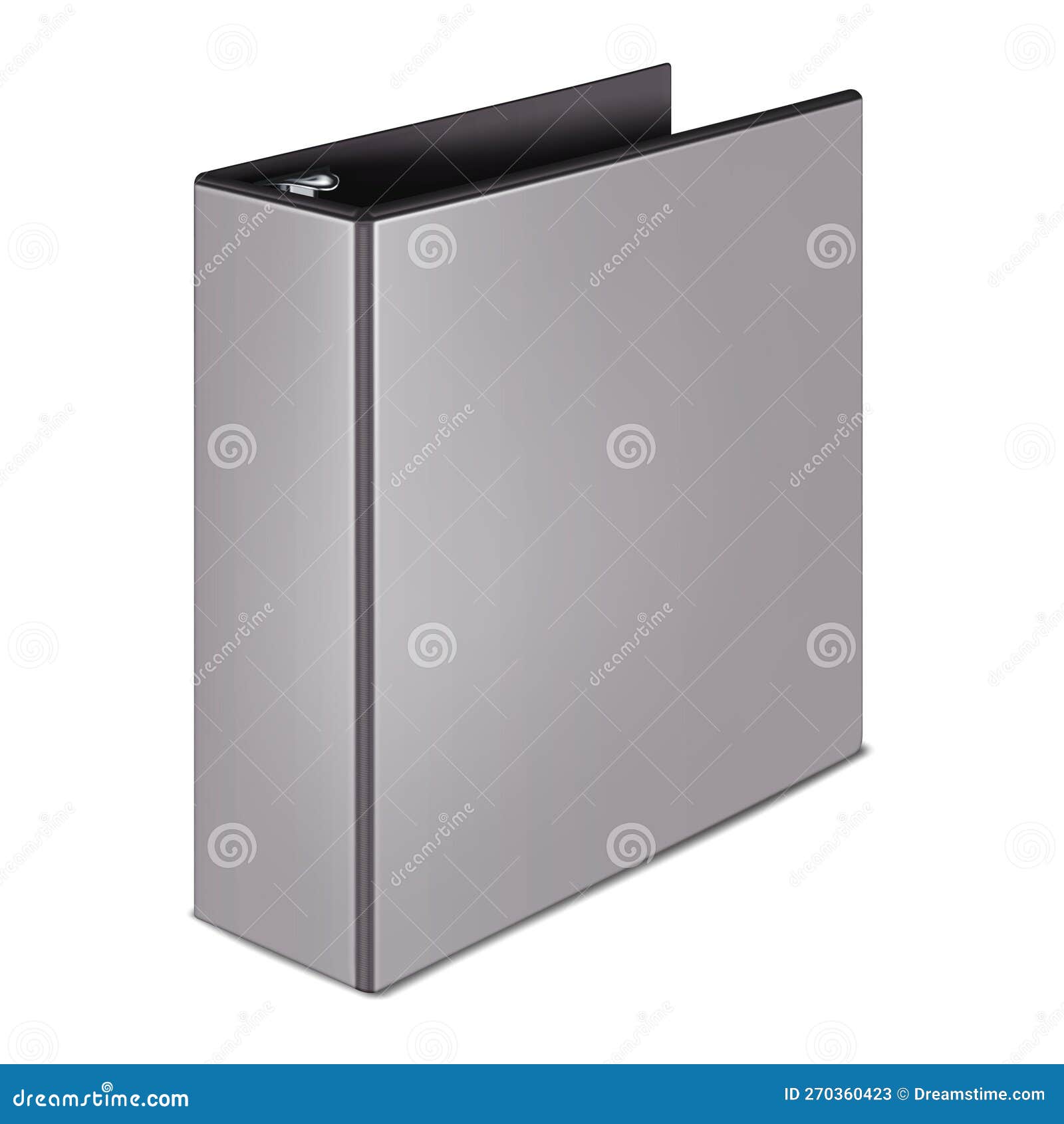 Closed Blank Gray Ring Binder Isolated on White Background Realistic ...