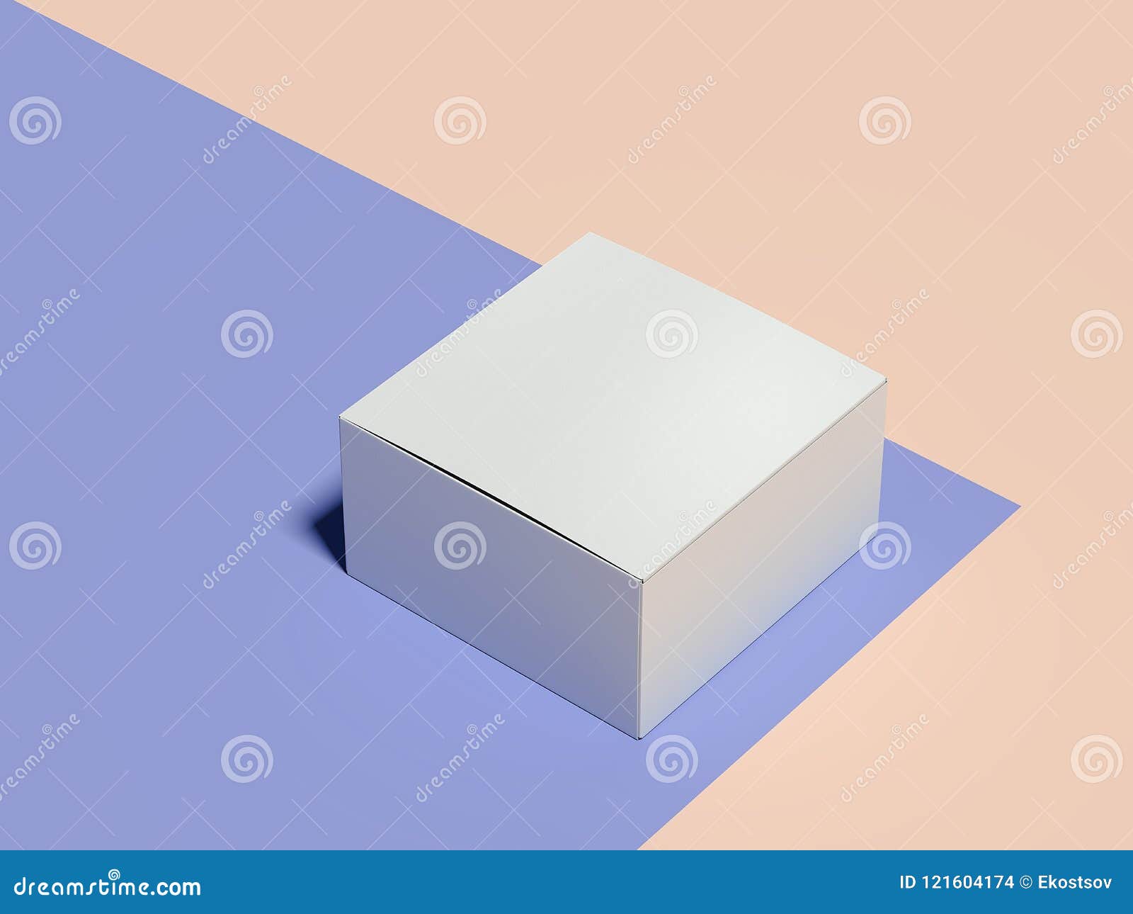 Closed Empty White Cardboard Box on Multicolour Background, 3d ...