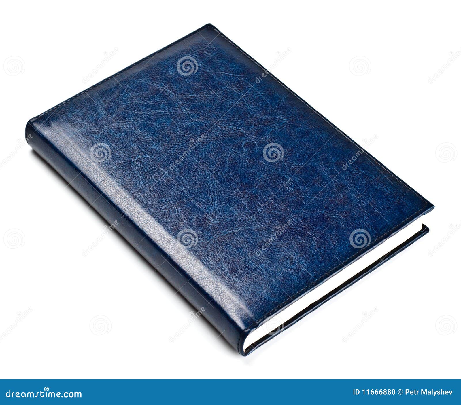 Closed Blue Leather Notebook Stock Photo - Image of leather ...