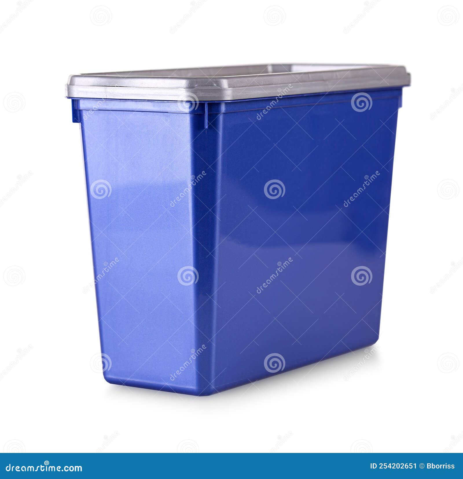 Closed Blue Plastic Box on White Background with Clipping Path Stock ...