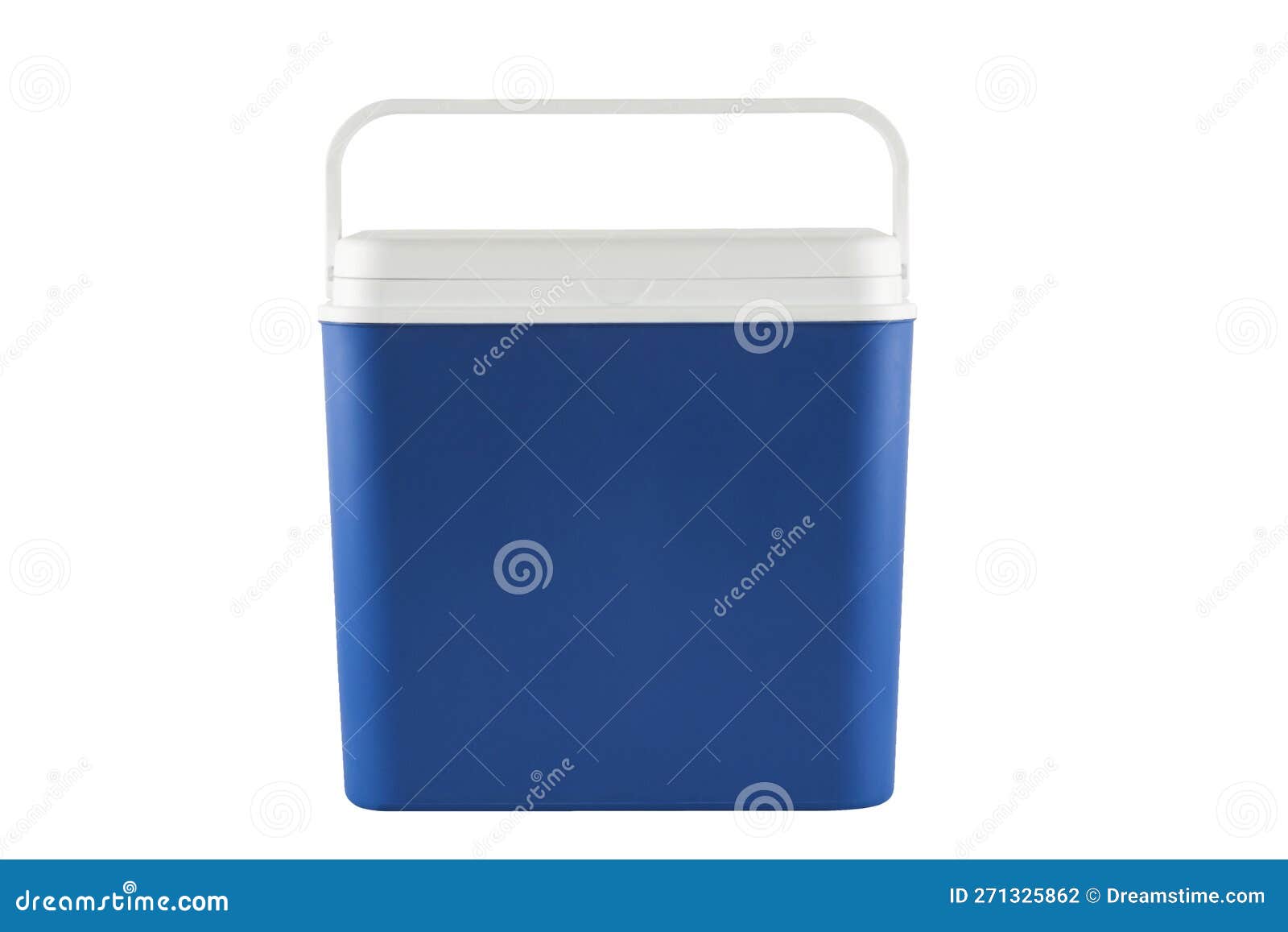 Blue Plastic Cooler Isolated on White Background Stock Photo - Image of ...
