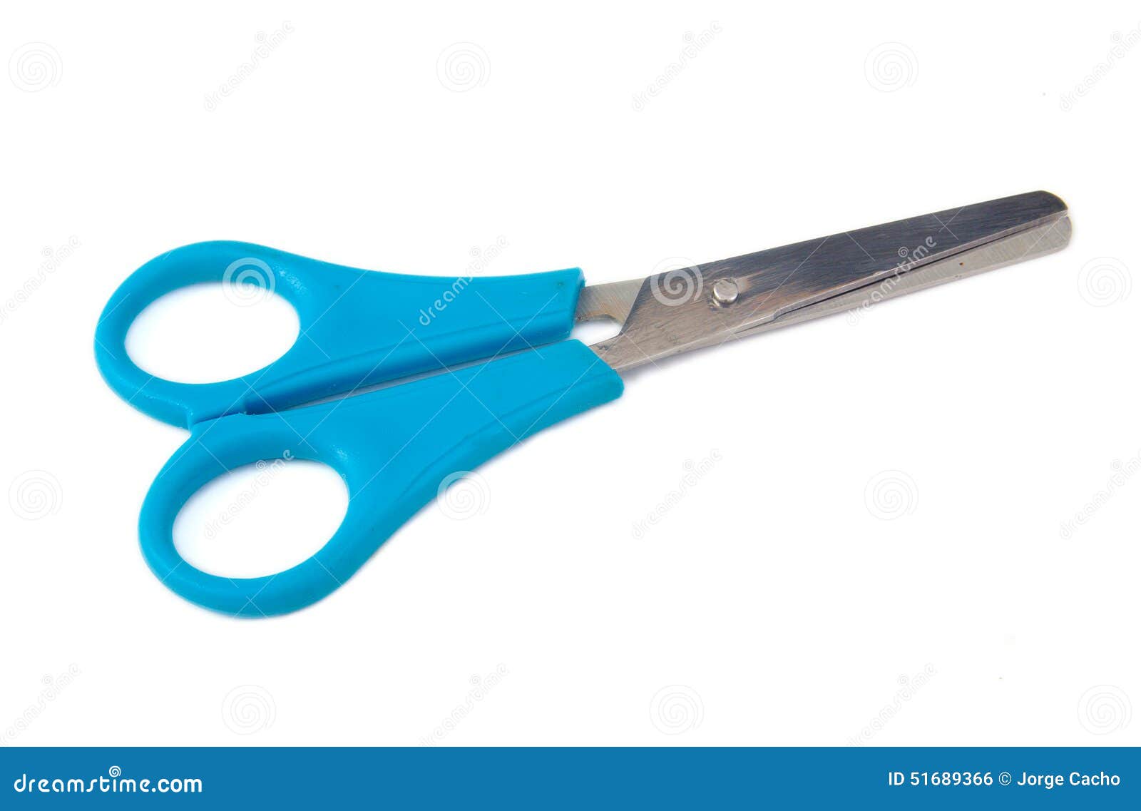 Closed Blue Scissors for Kids on a White Stock Photo - Image of ...