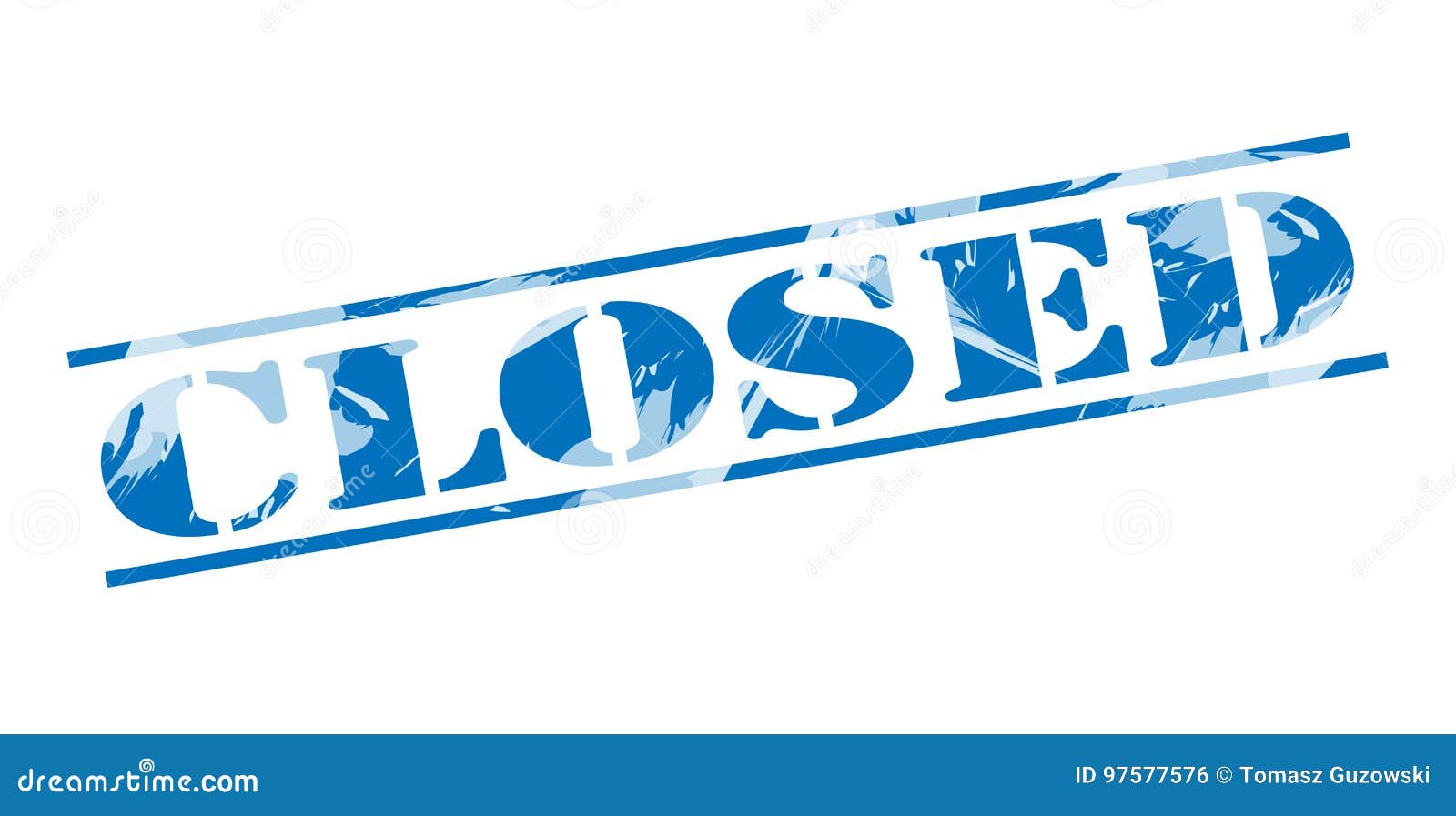 Closed blue stamp stock illustration. Illustration of isolated - 97577576