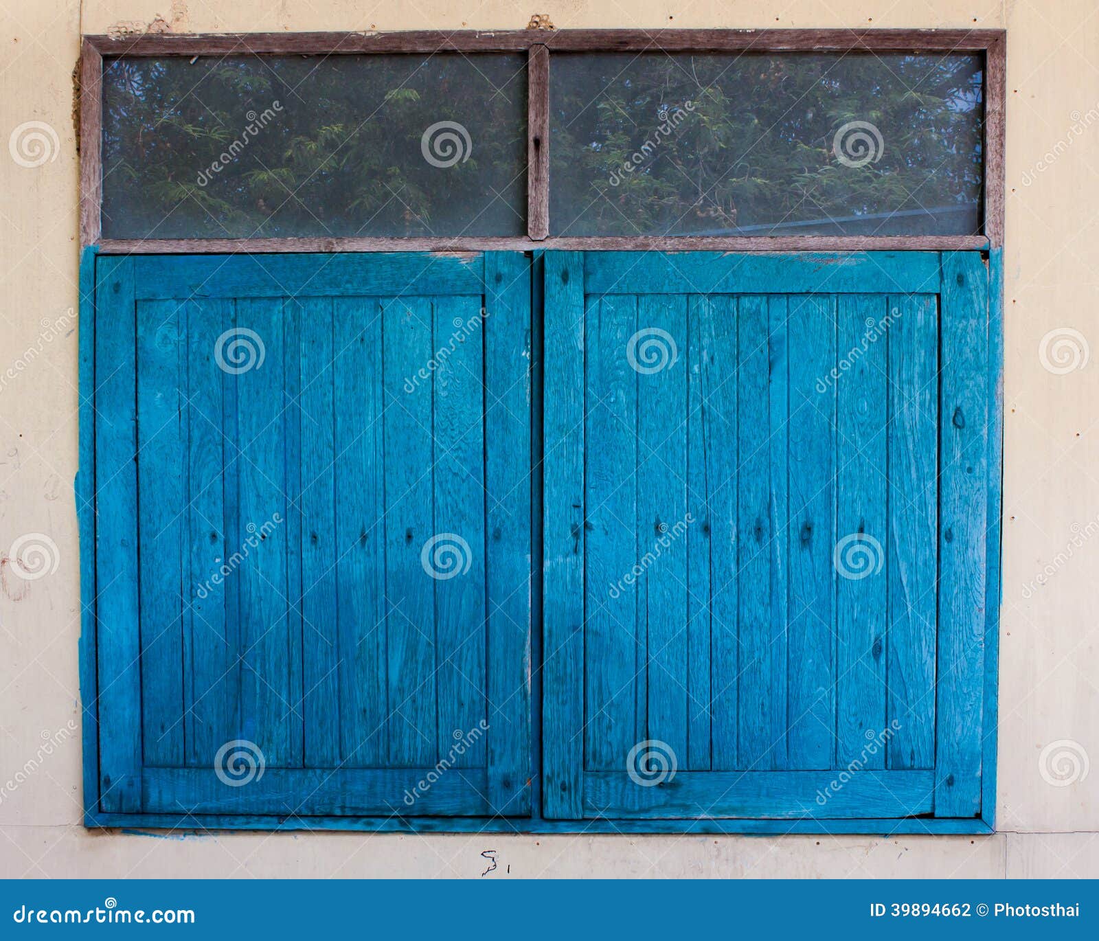 Closed blue wood windows stock photo. Image of paste - 39894662