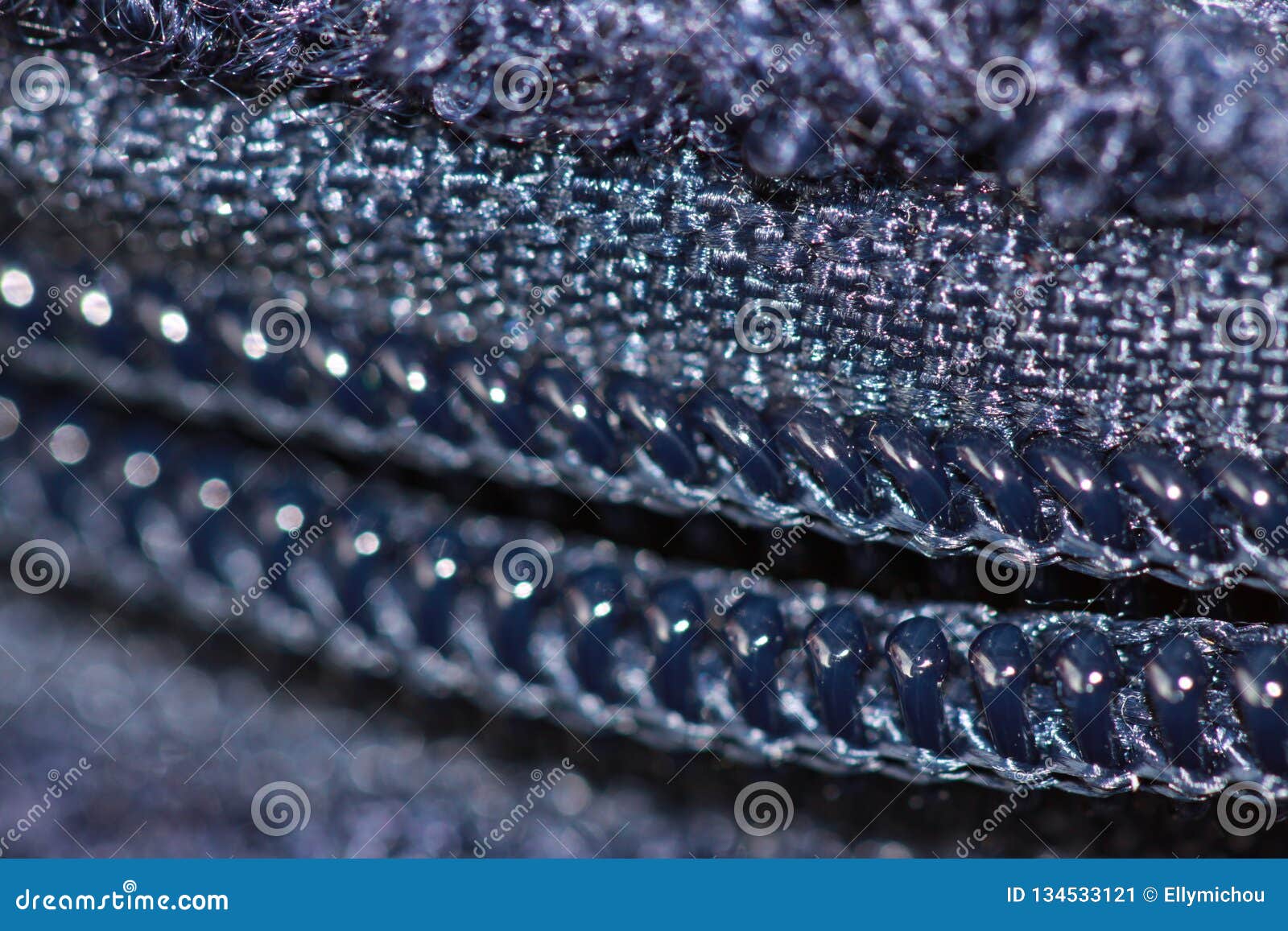 Closed blue zipper detail stock image. Image of close - 134533121