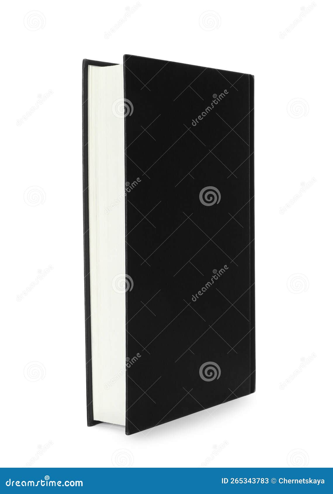 Closed Book with Black Hard Cover Isolated on White Stock Image - Image ...