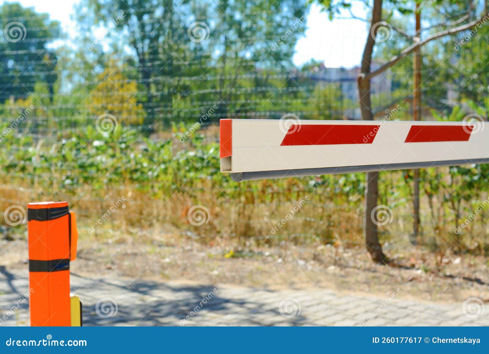 Boom Barrier Or Boom Gate On Road In The Forest Park.Riding Is ...