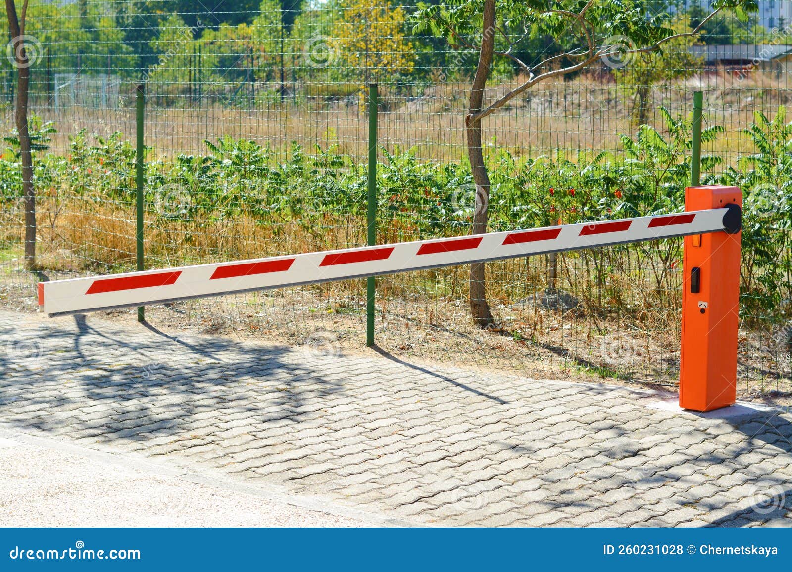 Boom Barrier Or Boom Gate On Road In The Forest Park.Riding Is ...