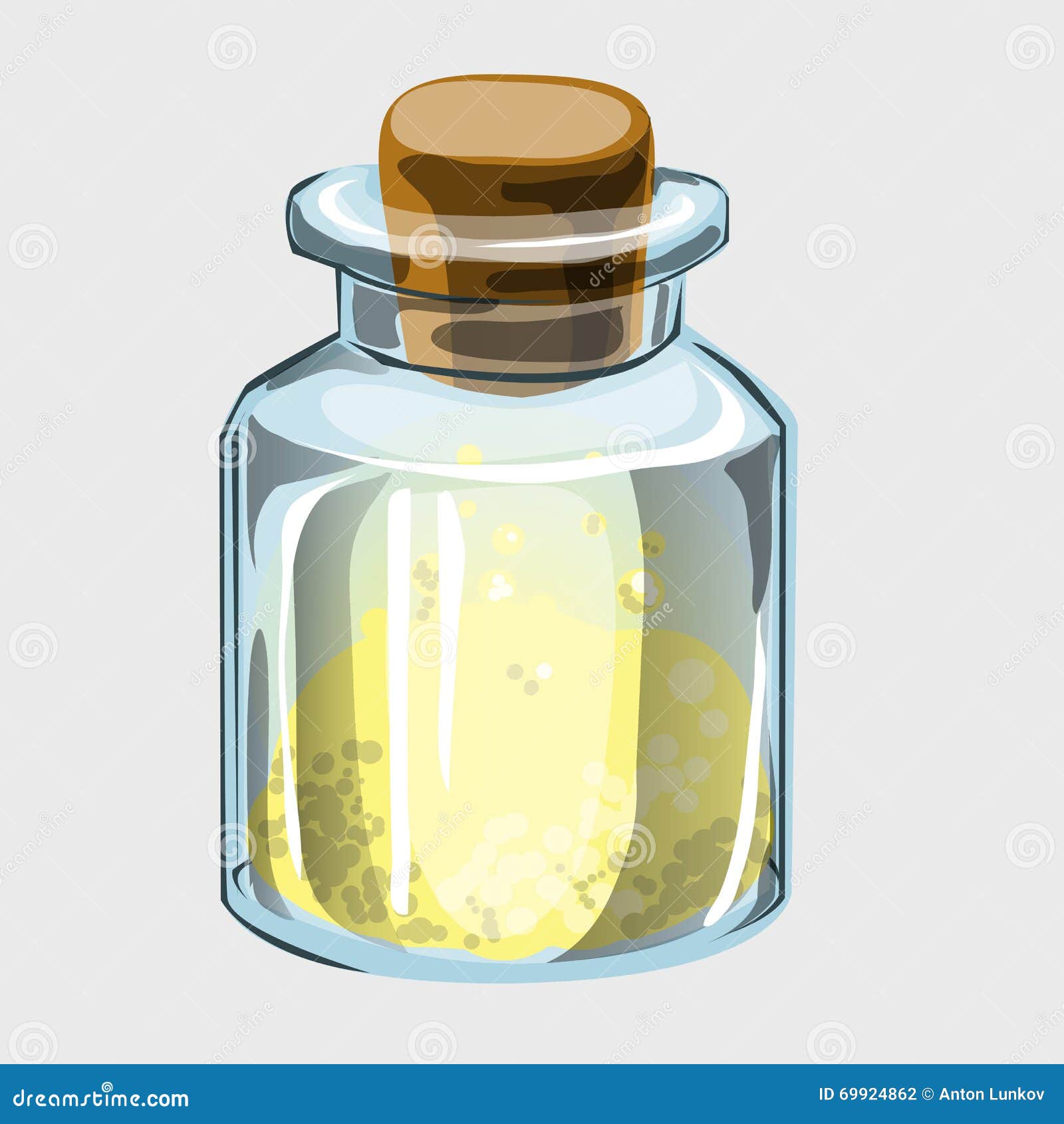 Closed Bottle with Yellow Powder Stock Vector - Illustration of care ...