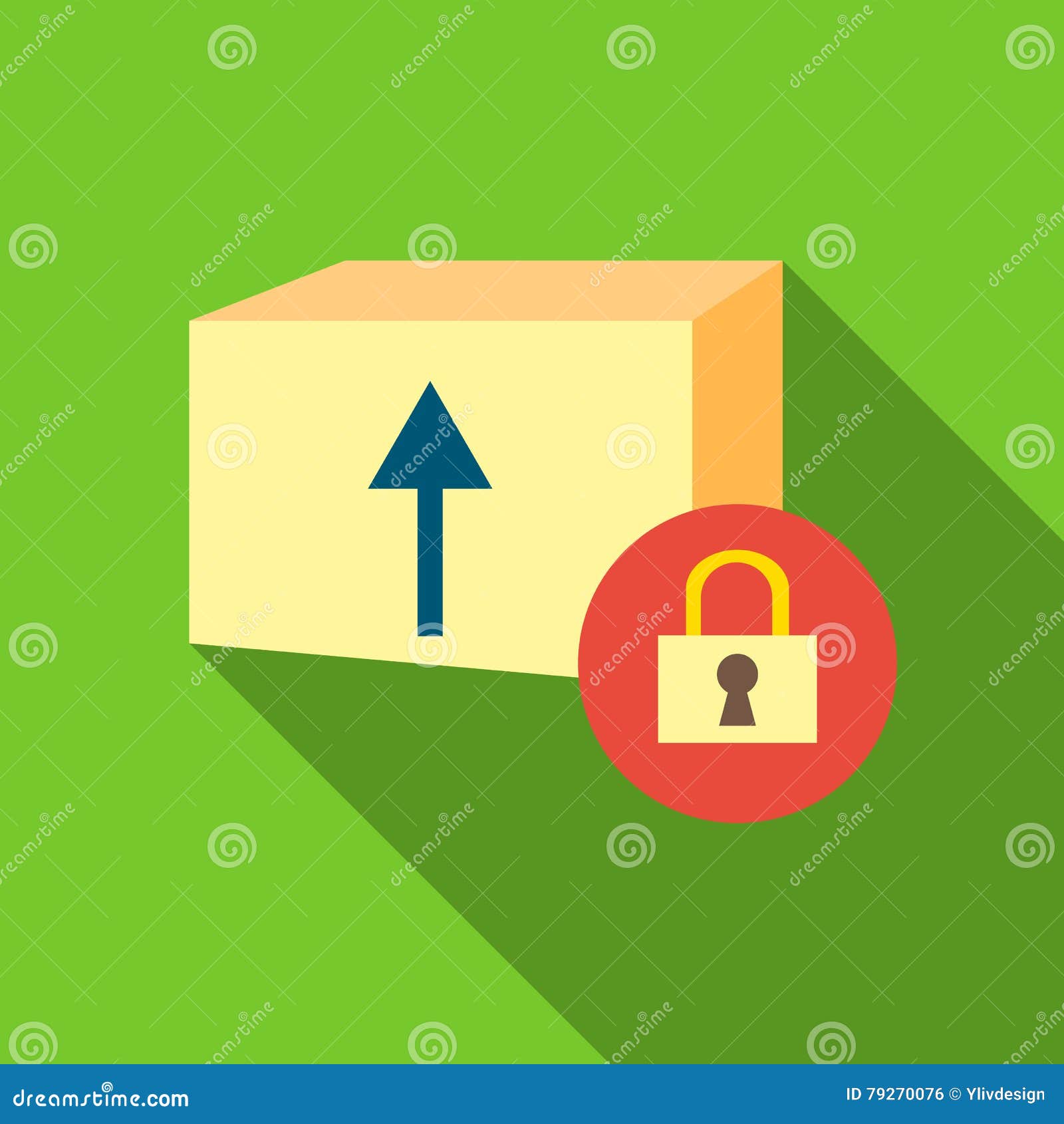 Closed Box Icon, Flat Style Stock Vector - Illustration of container ...