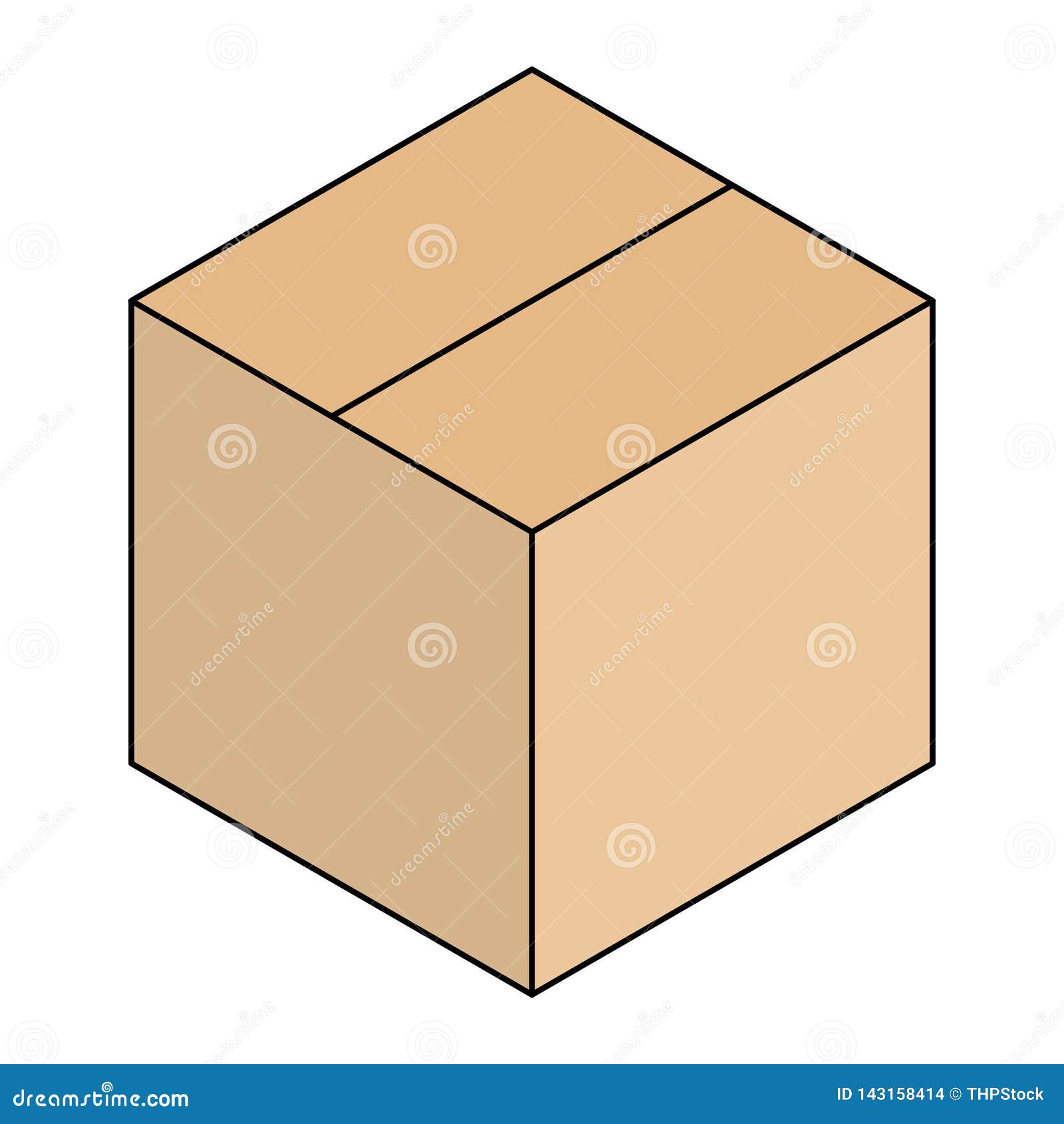 Closed Box Line Drawing Vector Stock Vector - Illustration of outlined ...