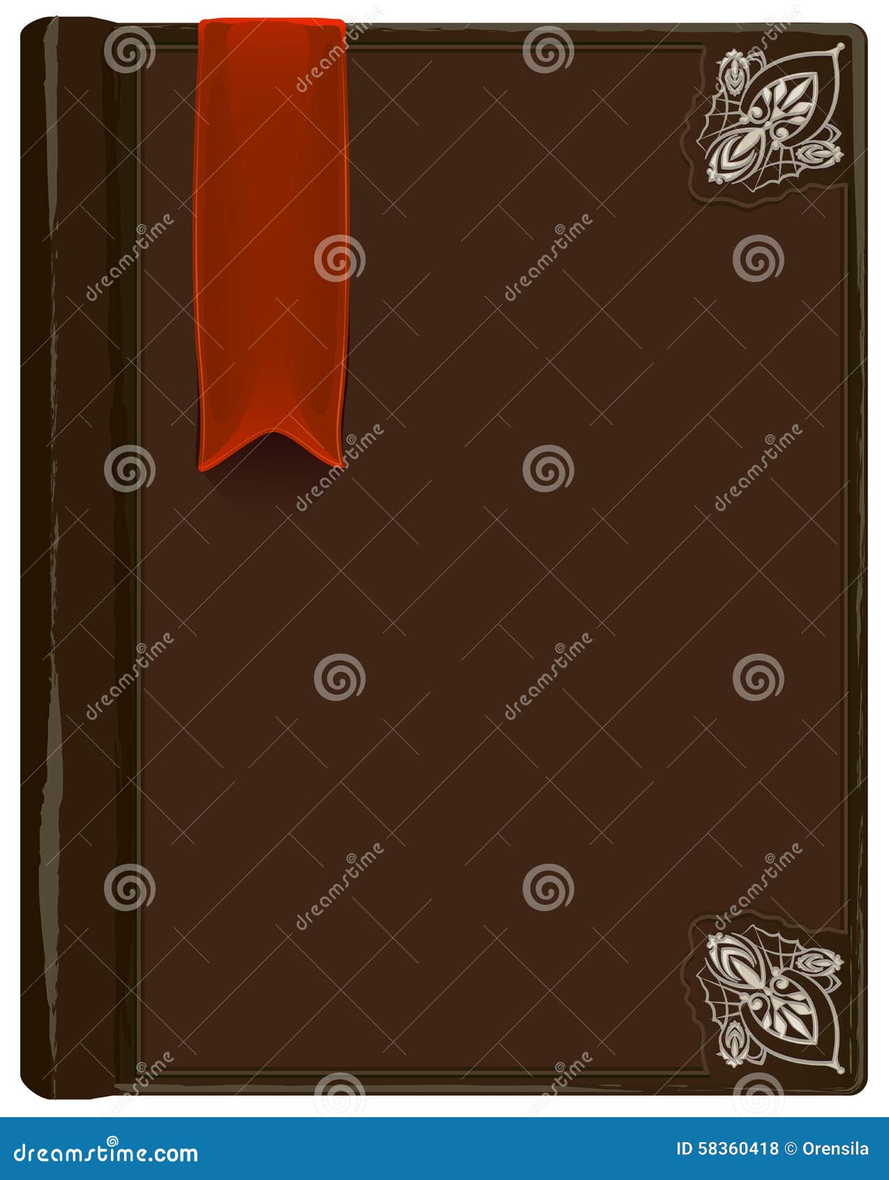 Brown Book Isolated On White/ Illustration Of A Cartoon Blank Brown ...