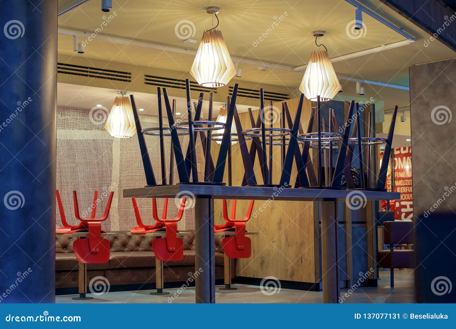 Closed cafe stock image. Image of quiet, calm, indoor - 137077131