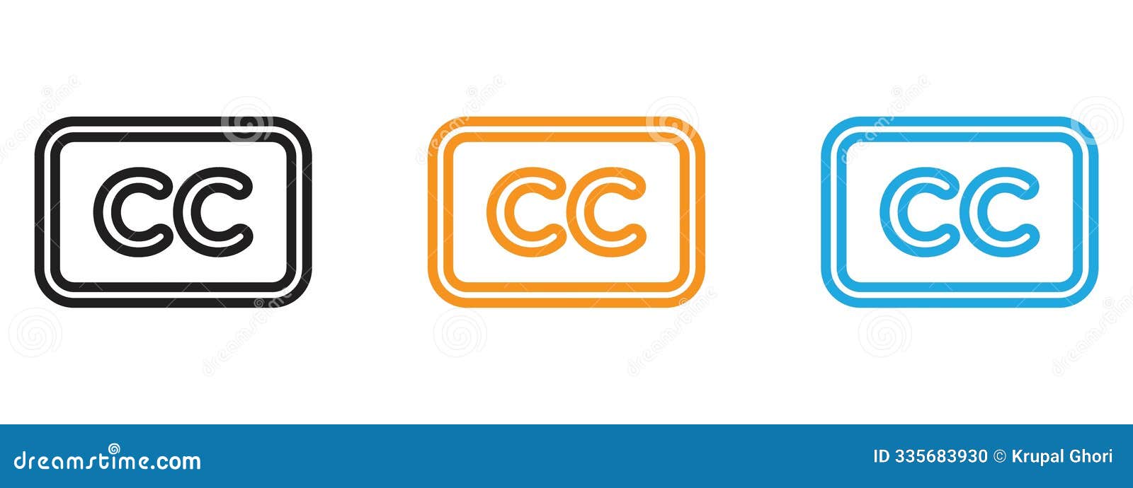 Closed Caption Icon Thin Line Illustration Set Stock Vector ...