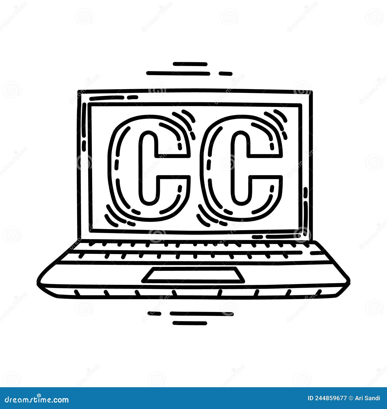 Closed Caption Mode Icon. Doodle Hand Drawn or Outline Icon Style Stock ...