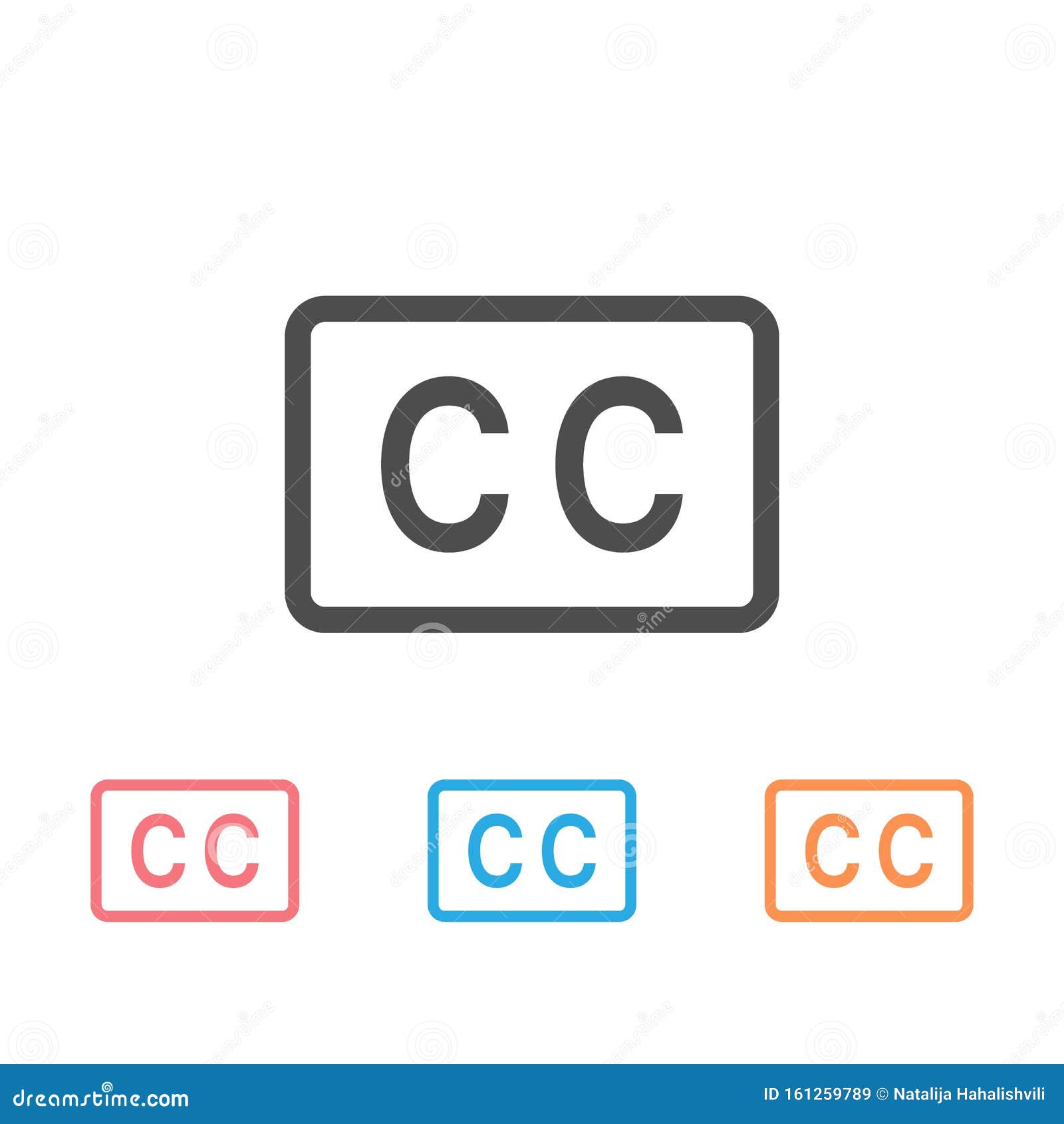 Closed Captioning Icon Set Vector Illustration Flat Style Stock Vector ...